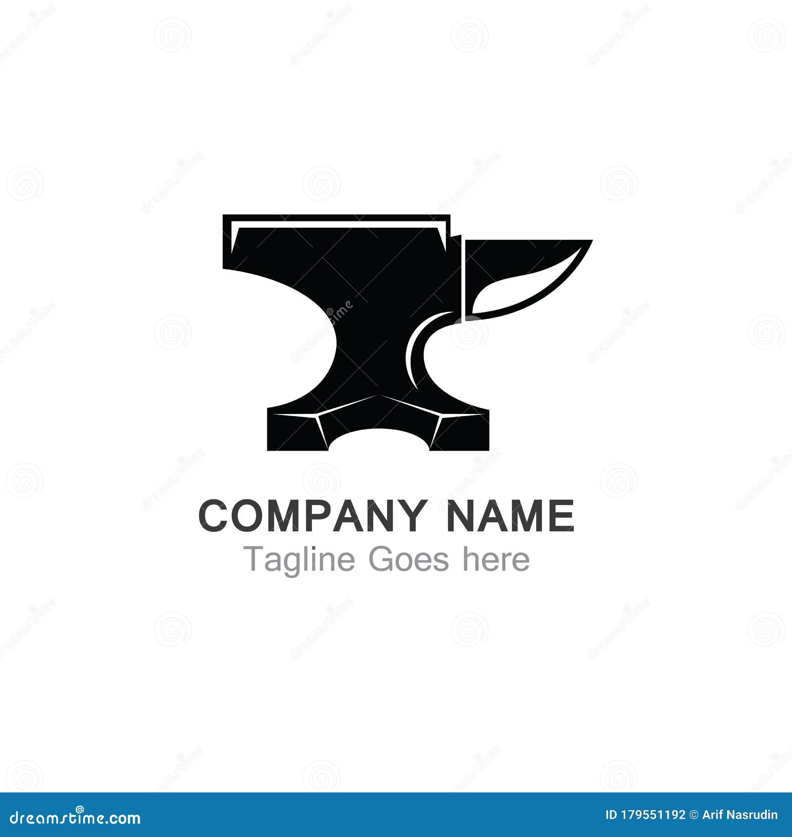 Anvil Blacksmith Vector Logo Design Template on White Backgound Stock ...