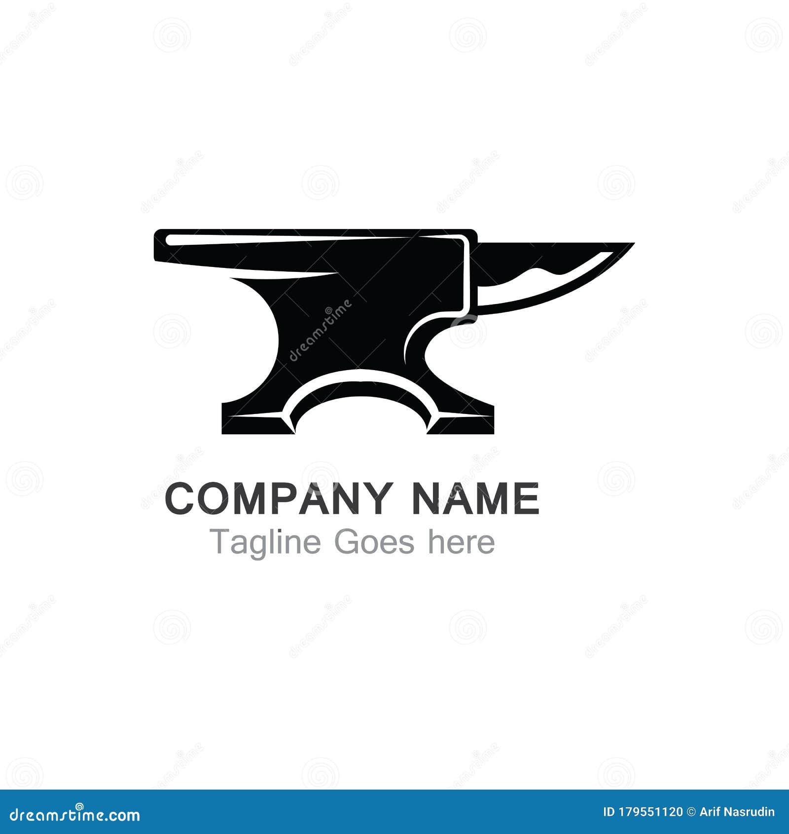 Anvil Blacksmith Vector Logo Design Template on White Backgound Stock ...