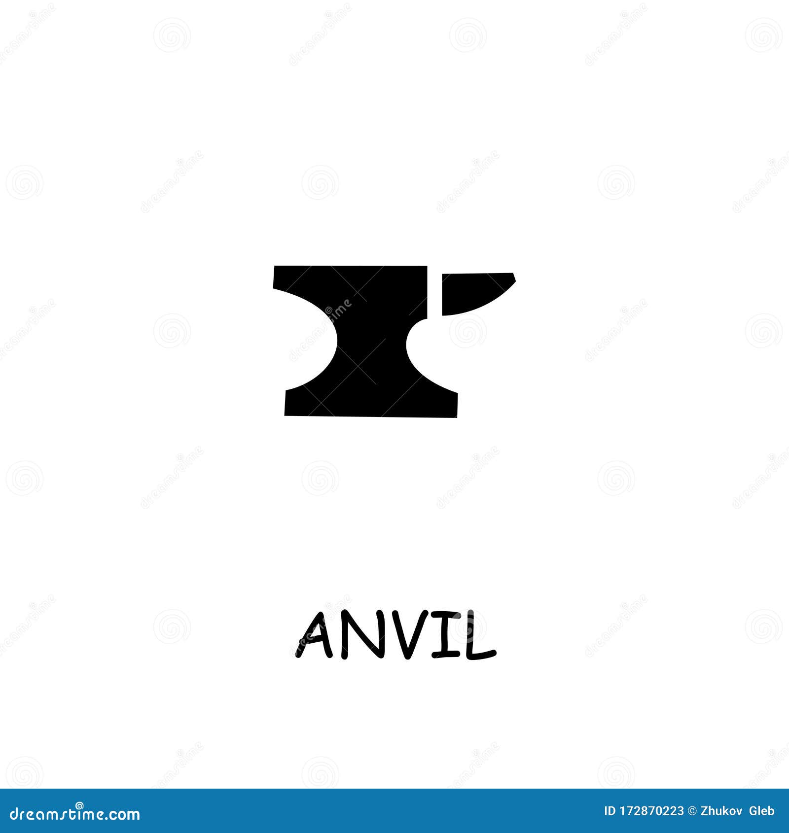 Anvil flat vector icon stock illustration. Illustration of blue - 172870223
