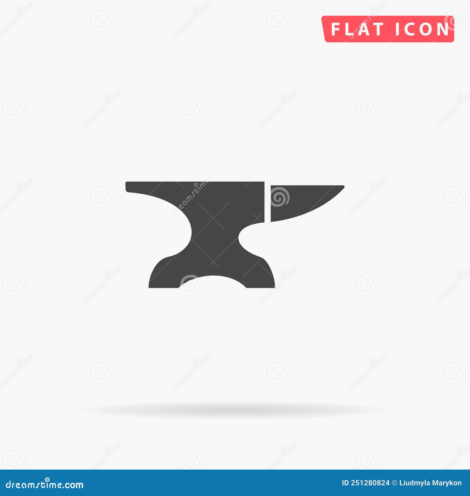 Anvil flat vector icon stock vector. Illustration of industry - 251280824