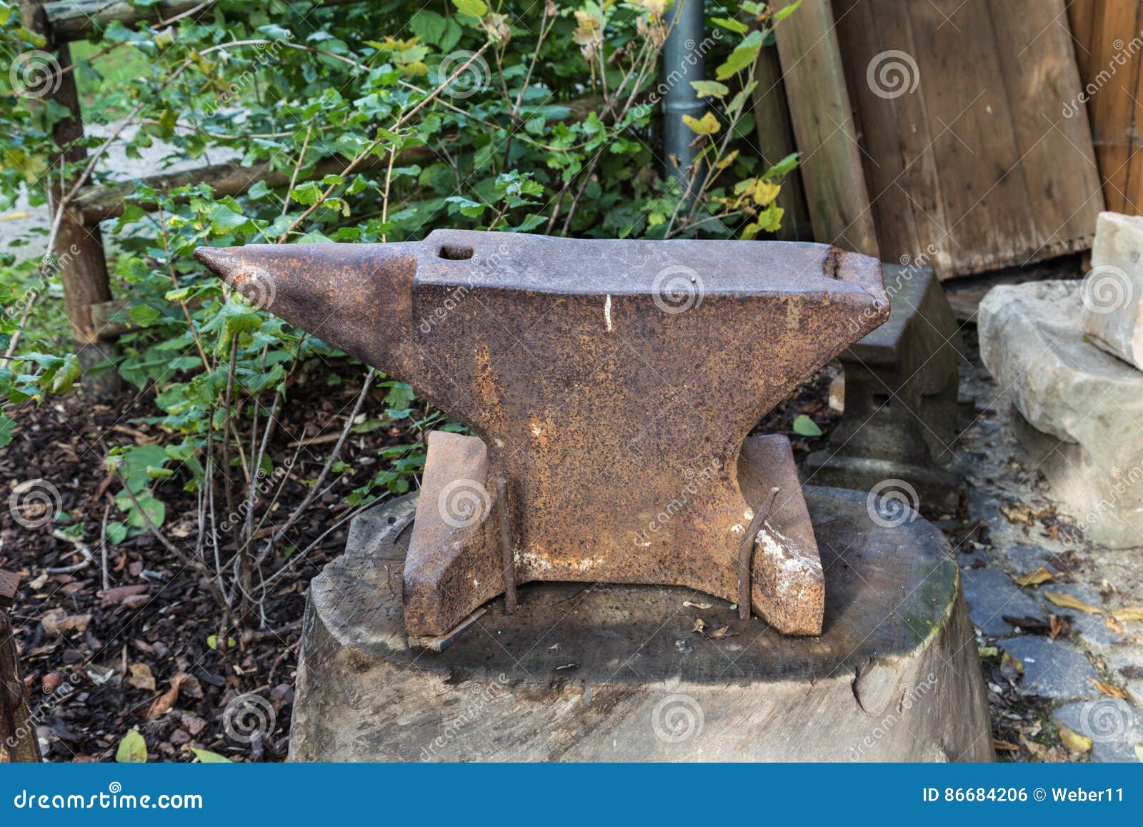 Anvil garden version stock photo. Image of blacksmith - 86684206