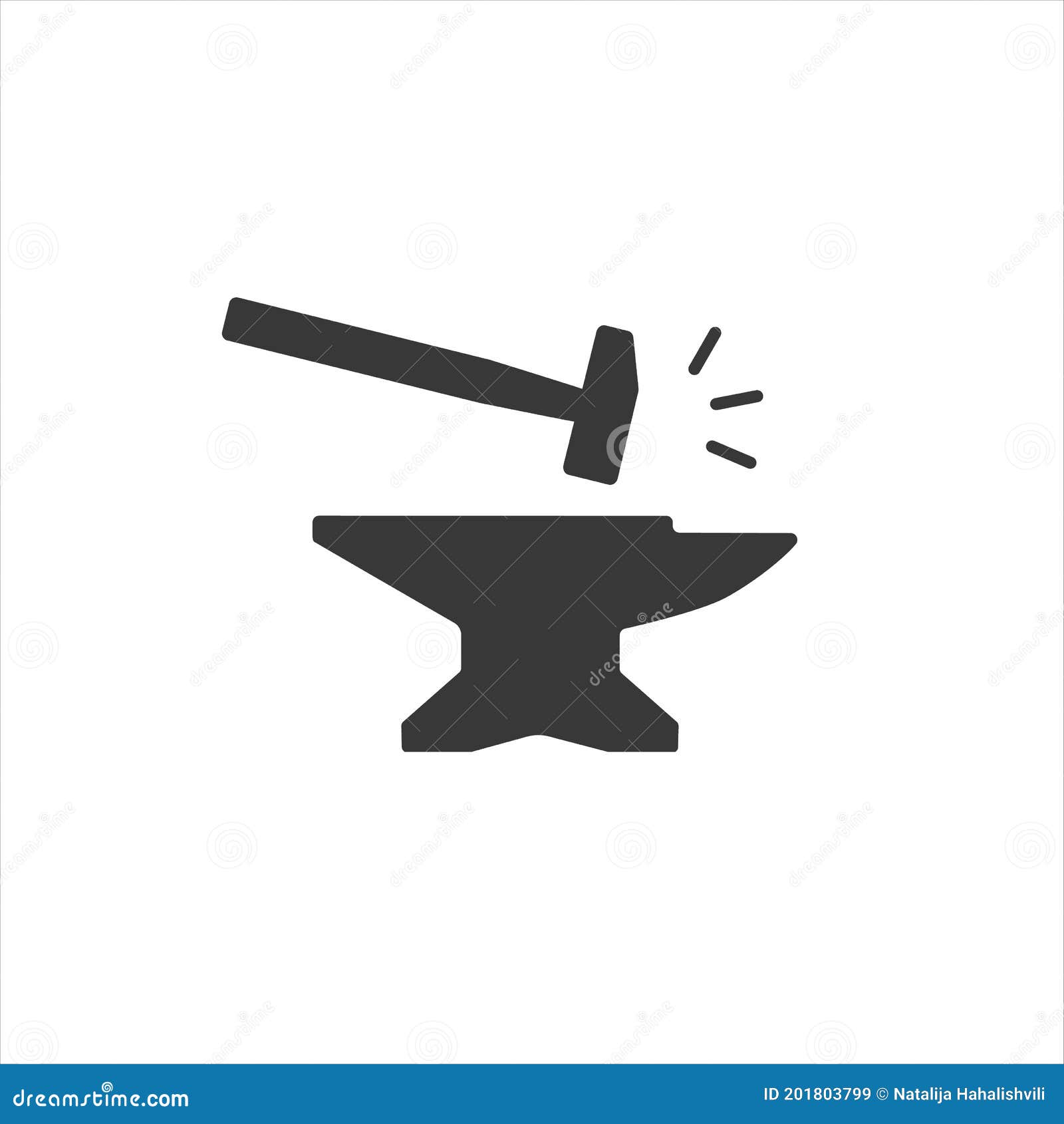 Anvil with Hammer Icon. Vector Illustration Flat Stock Vector ...