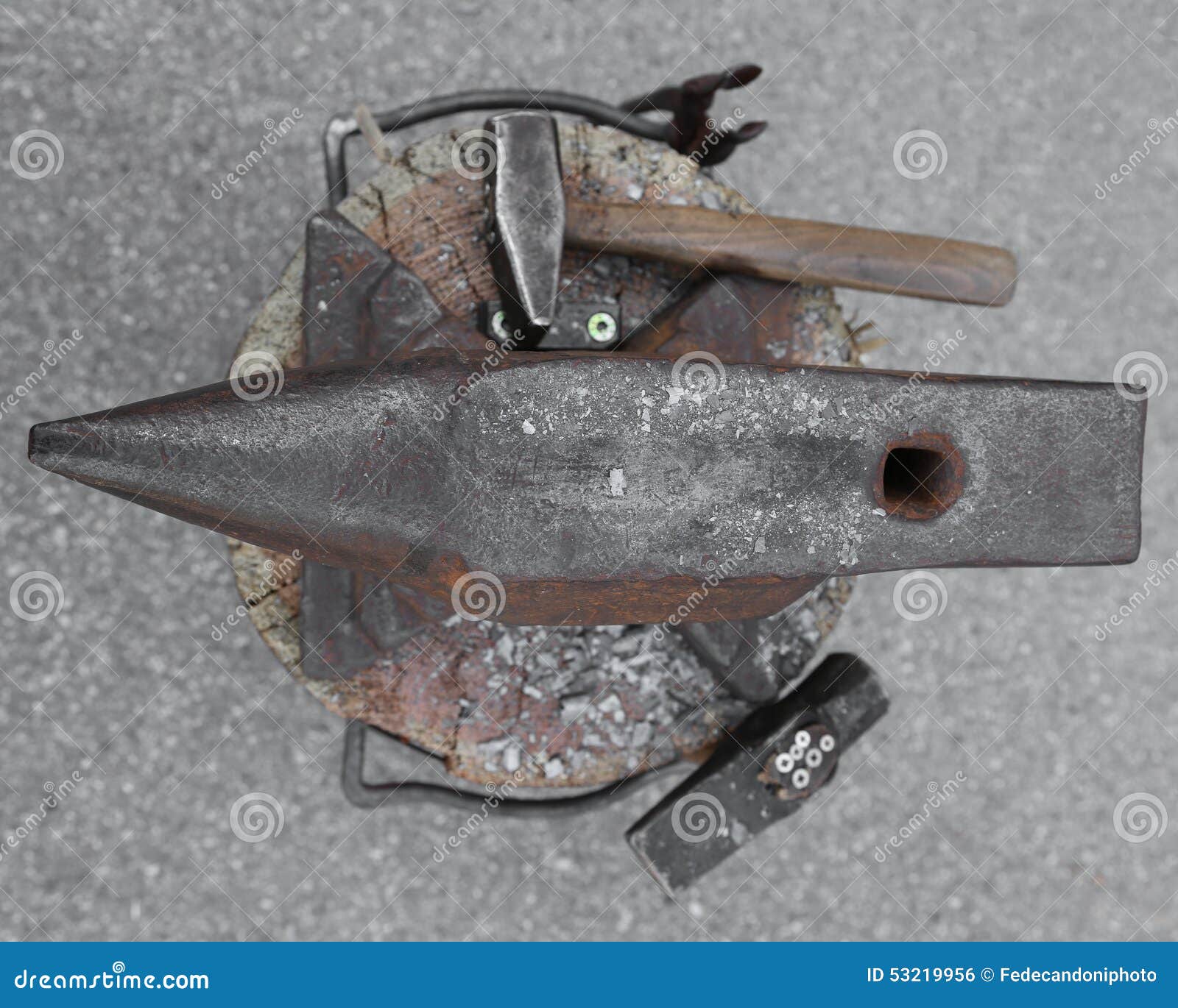 Anvil Heavy and Sturdy Hammer in the Workshop of the Blacksmith Stock ...