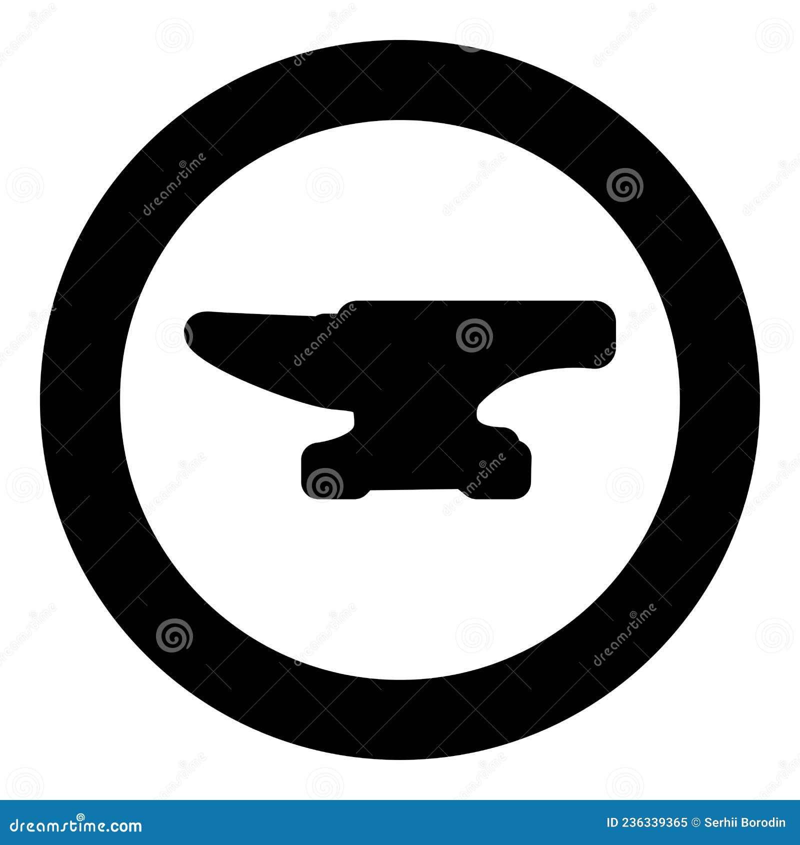 Anvil Icon in Circle Round Black Color Vector Illustration Image Solid ...