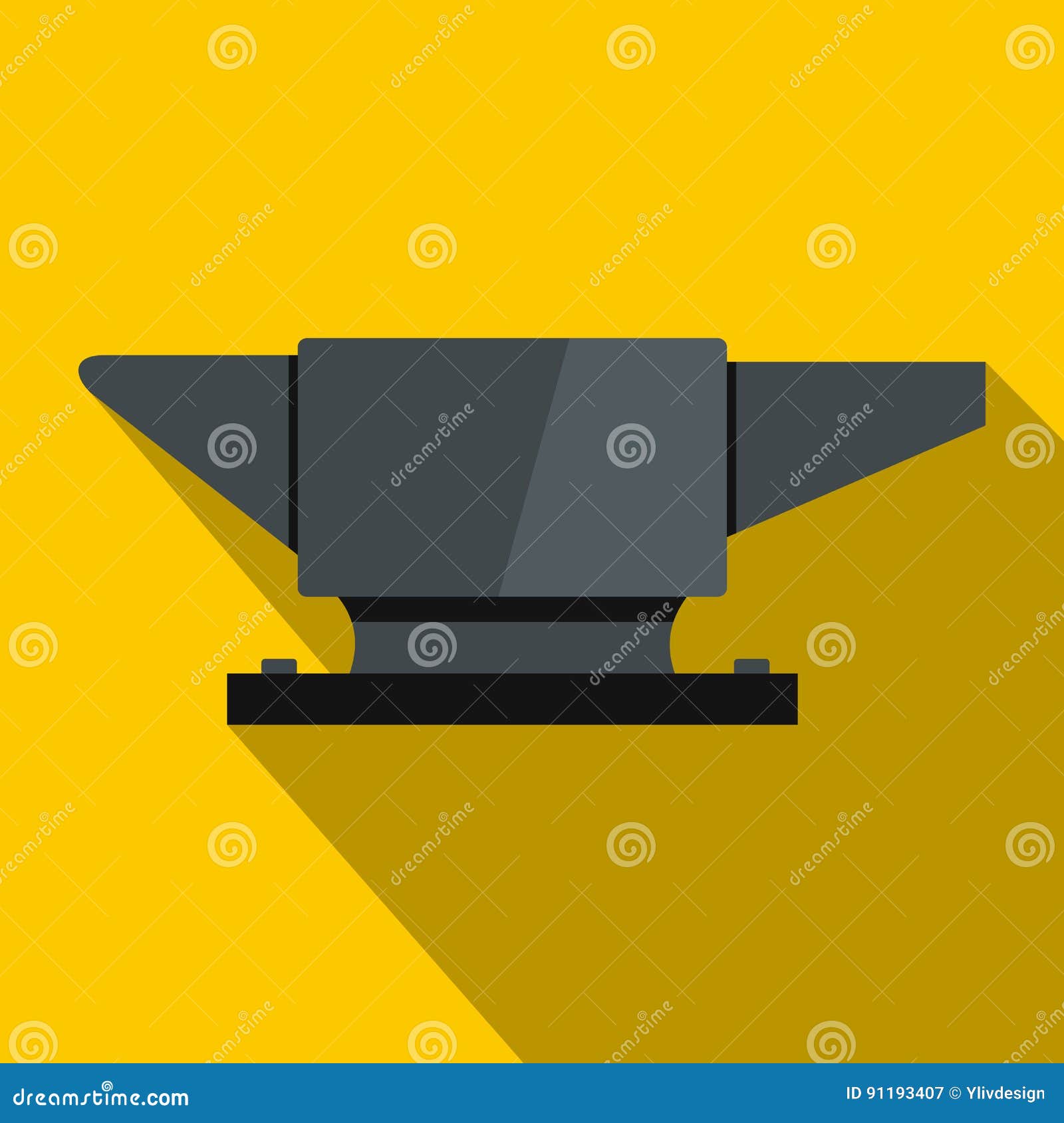 Anvil. icon, flat style stock vector. Illustration of ironwork - 91193407