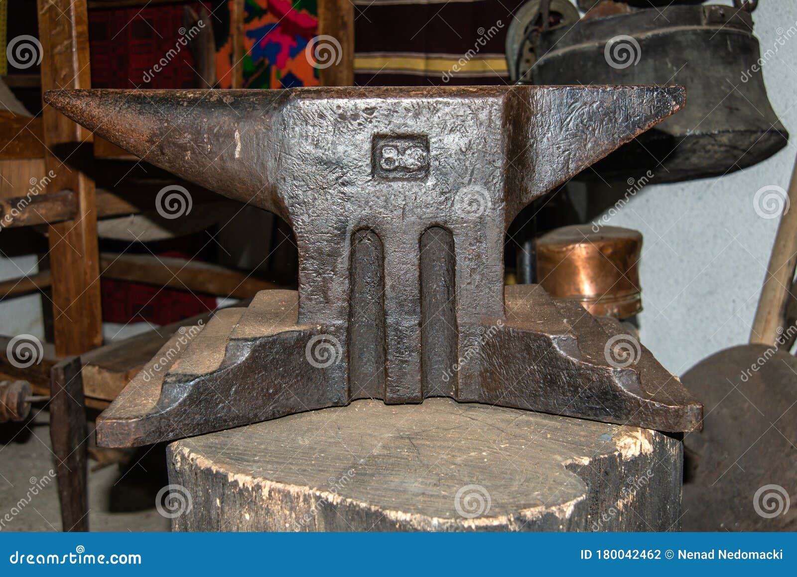 Anvil Inside A Blacksmith Workshop. 80 Kg Large Weight Editorial Photo ...