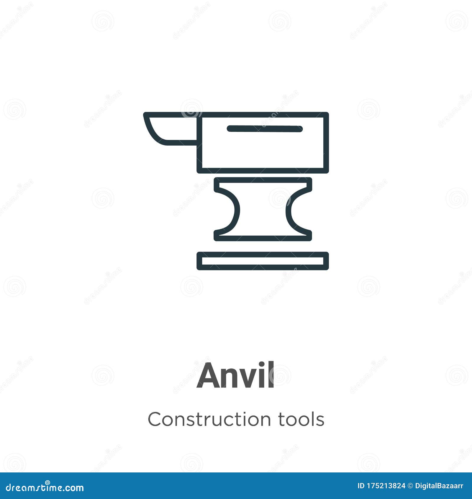 Anvil Outline Vector Icon. Thin Line Black Anvil Icon, Flat Vector ...