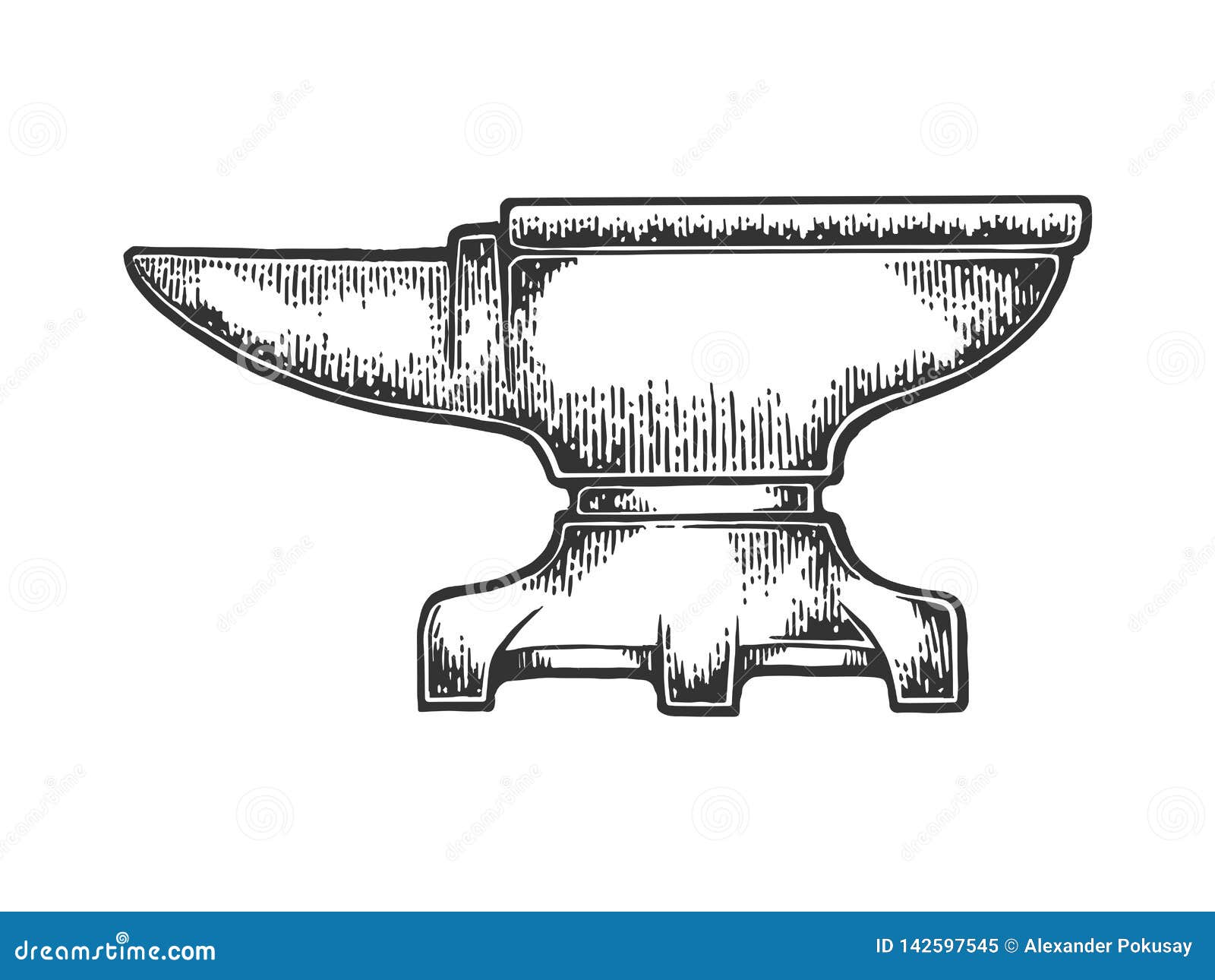 Anvil Sketch Engraving Vector Illustration Stock Vector - Illustration ...