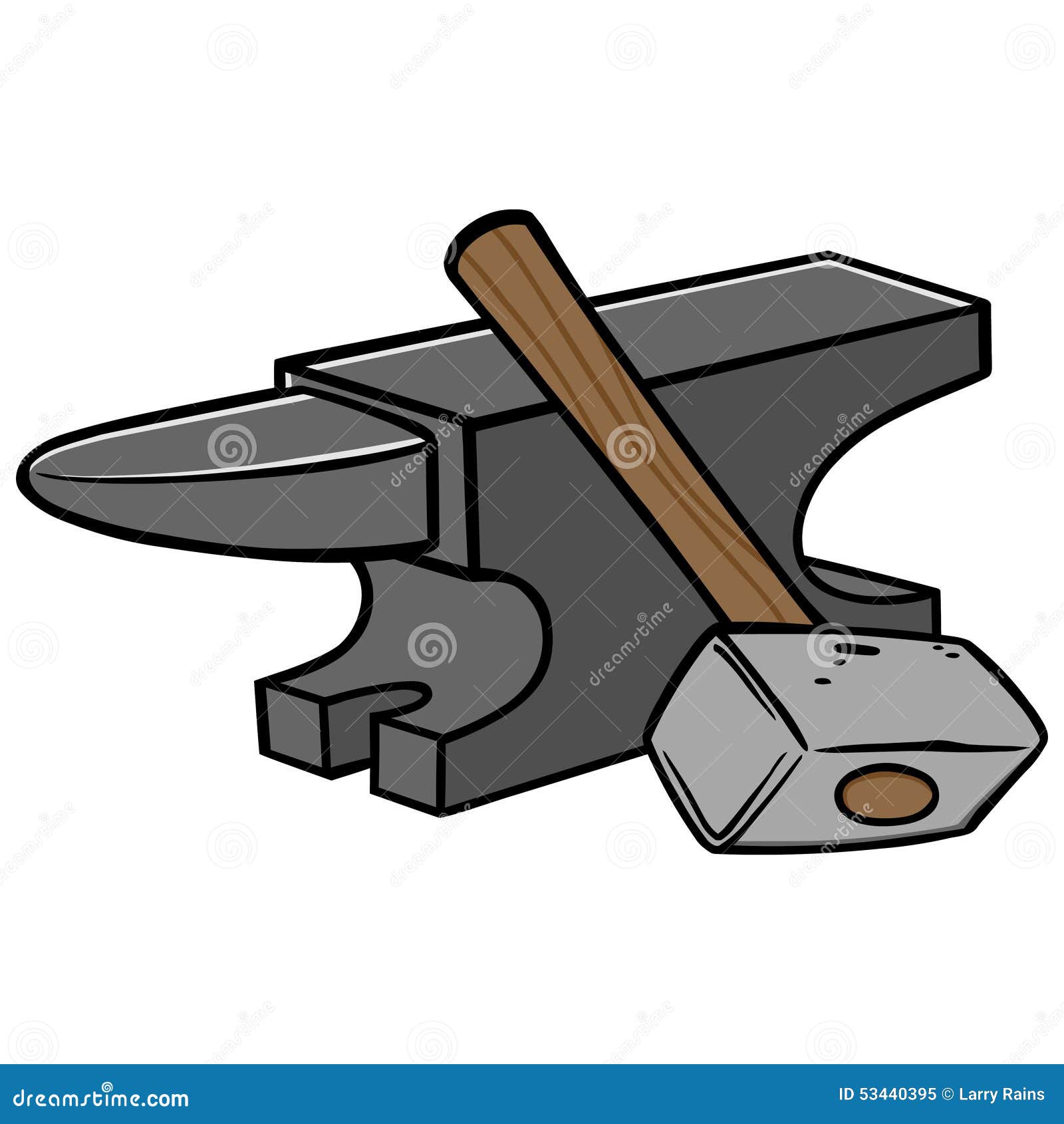 Anvil and Sledgehammer stock vector. Illustration of cartoon - 53440395