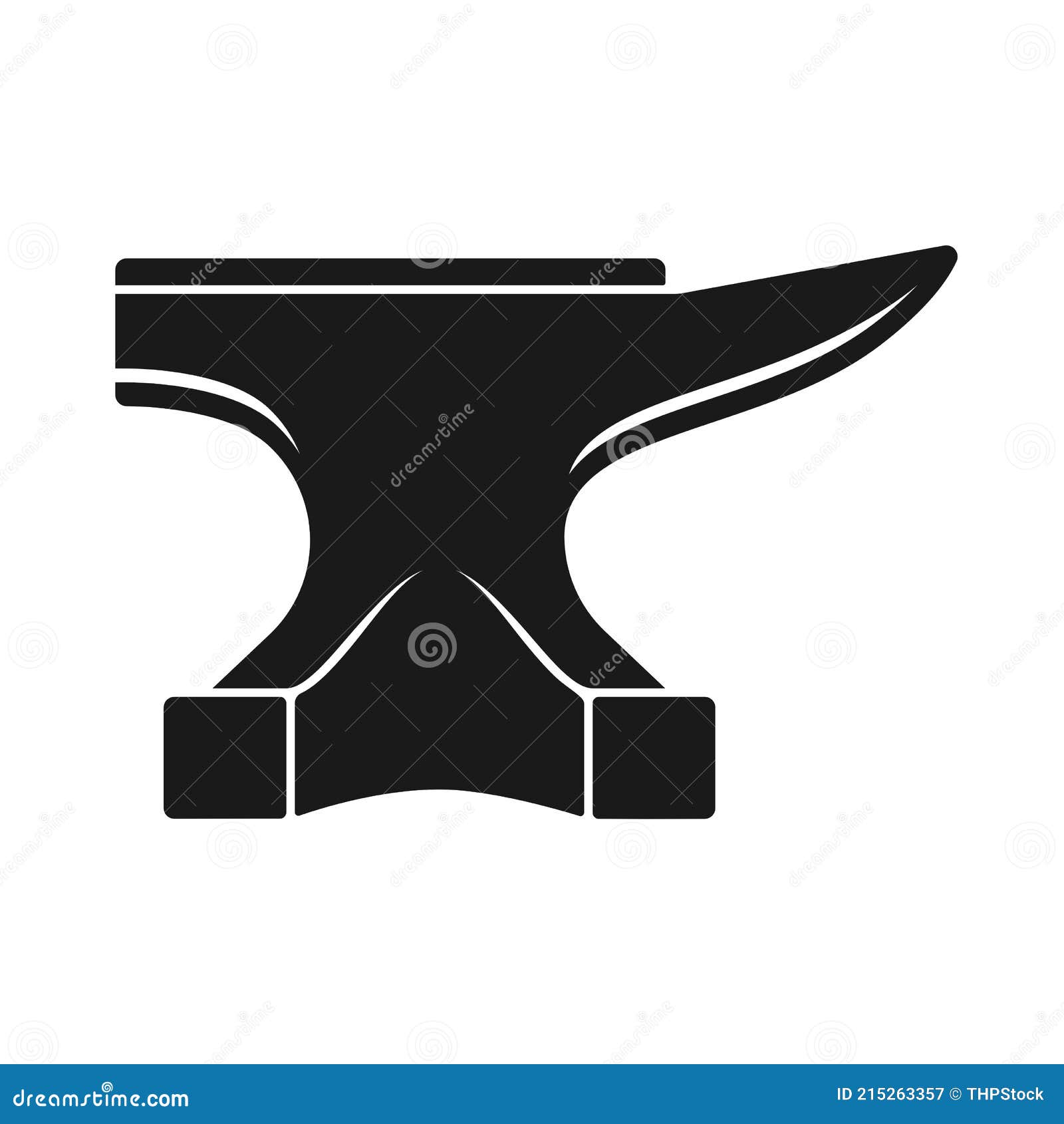 Anvil Vector Silhouette stock vector. Illustration of weight - 215263357