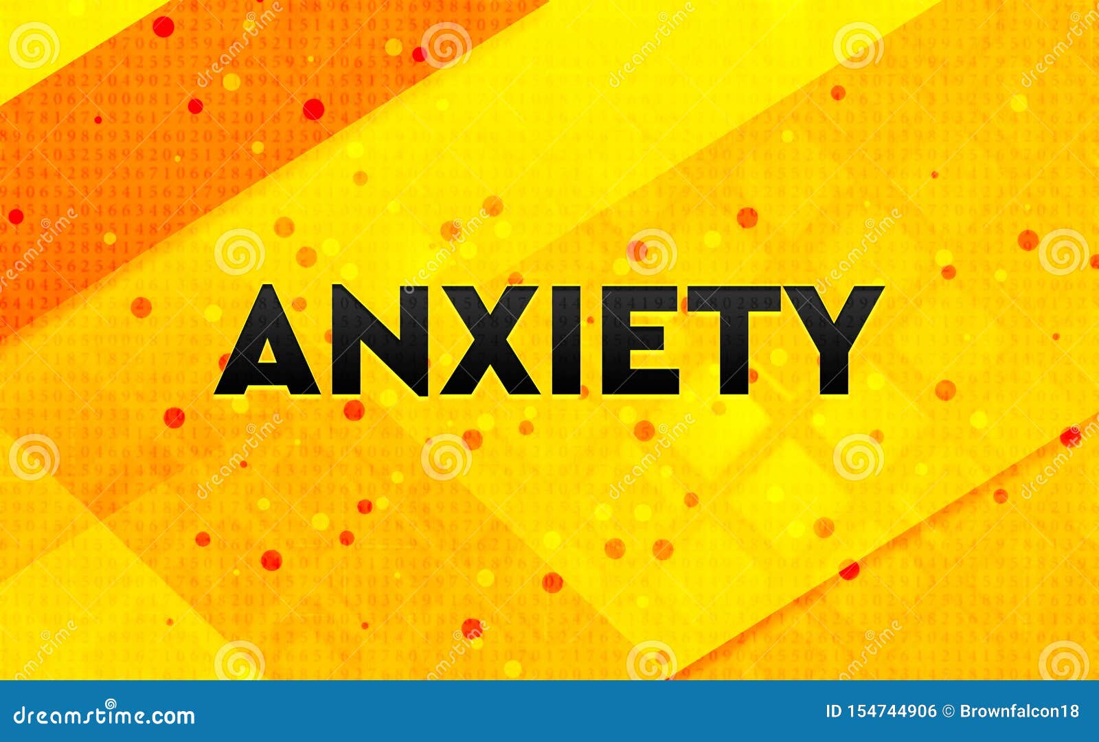 Anxiety Abstract Digital Banner Yellow Background Stock Illustration ...