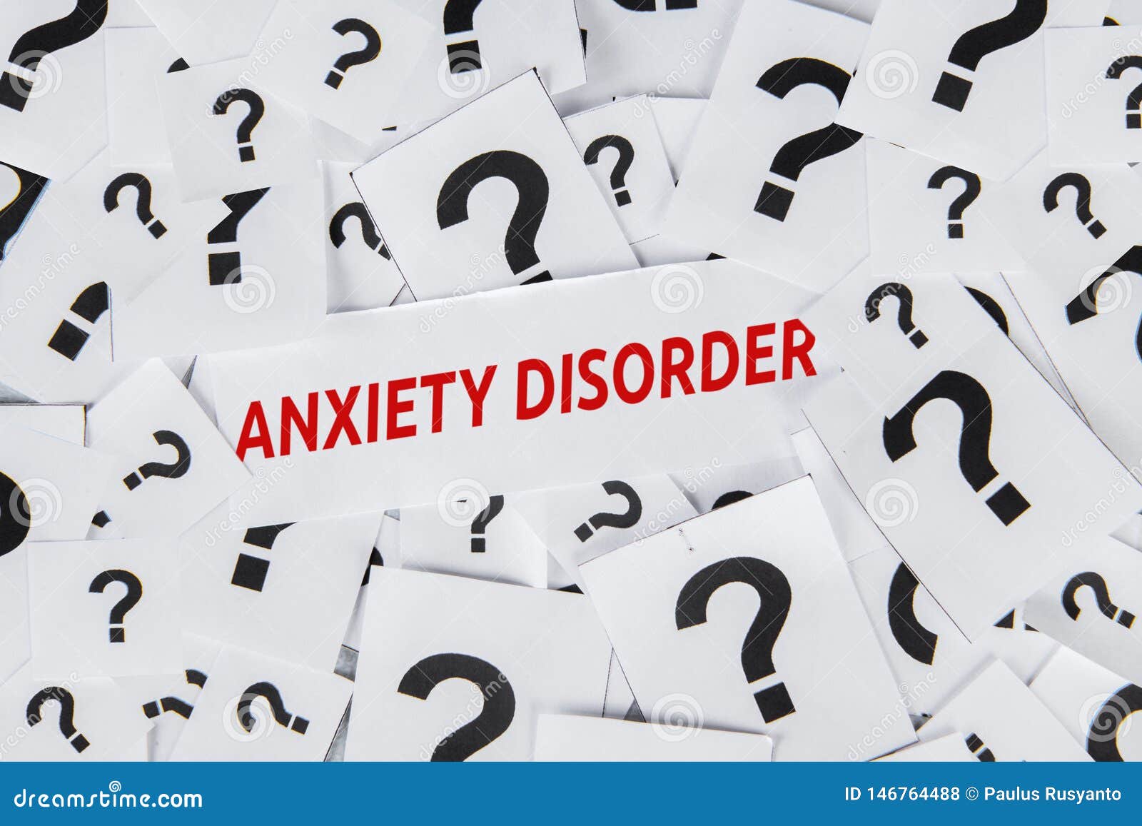 Anxiety Disorder Text with Question Marks Stock Illustration ...