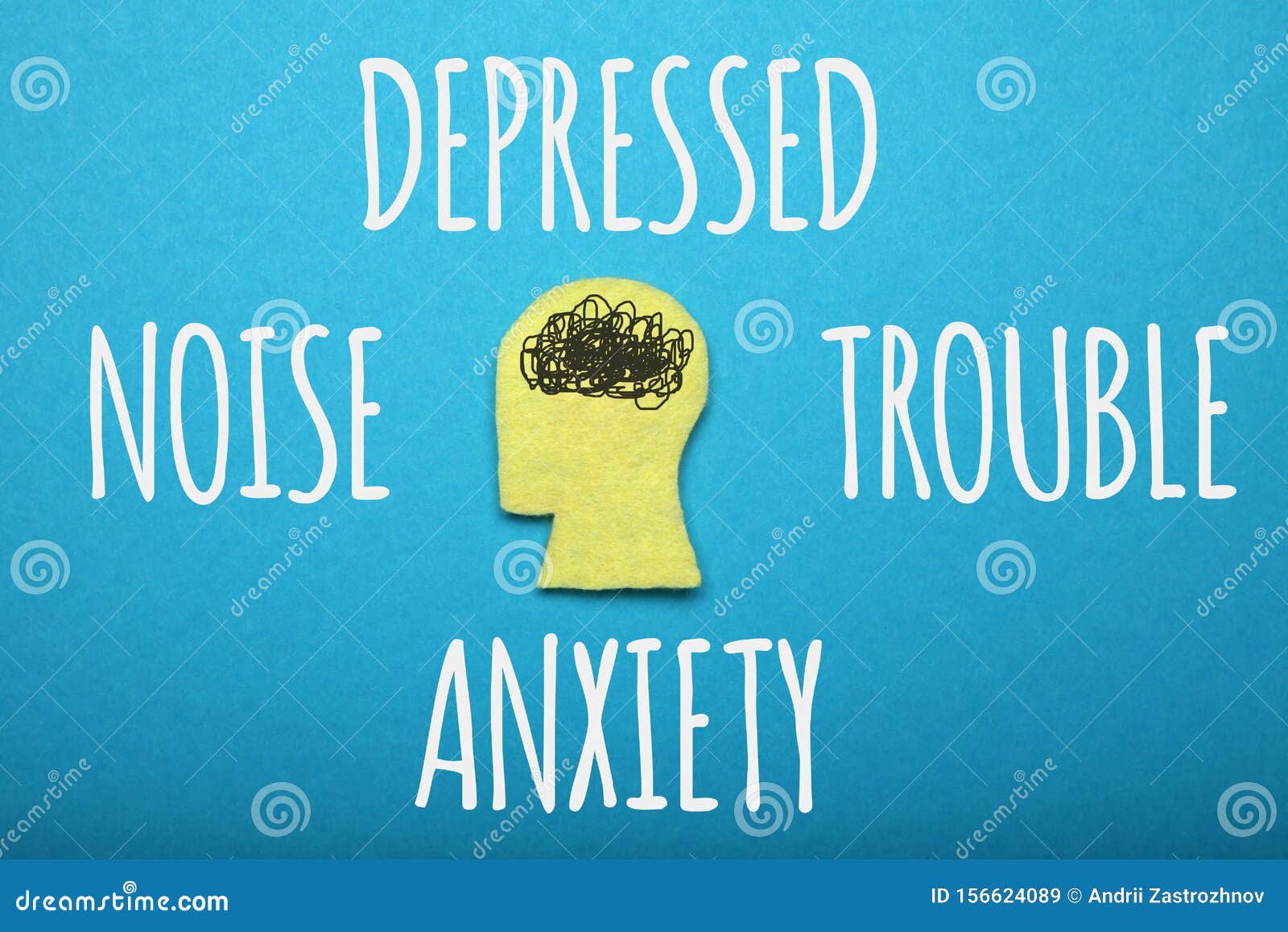 Anxiety Mind, Adhd, Stress. Clutter and Noise in Brain Stock Image ...