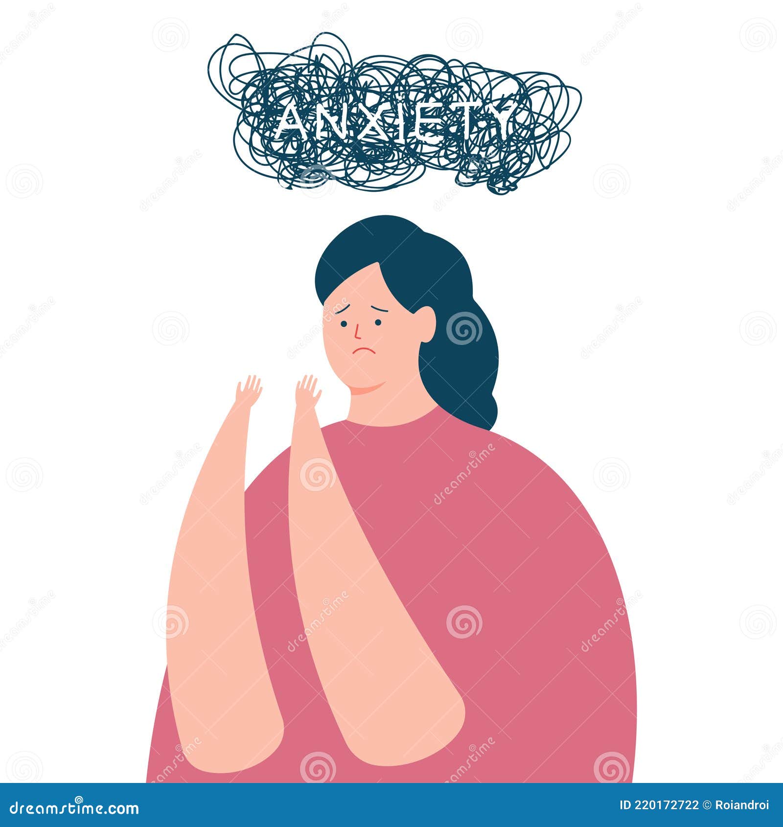 Anxiety Vector Illustration. Young Man In A State Of Depression, Feels ...