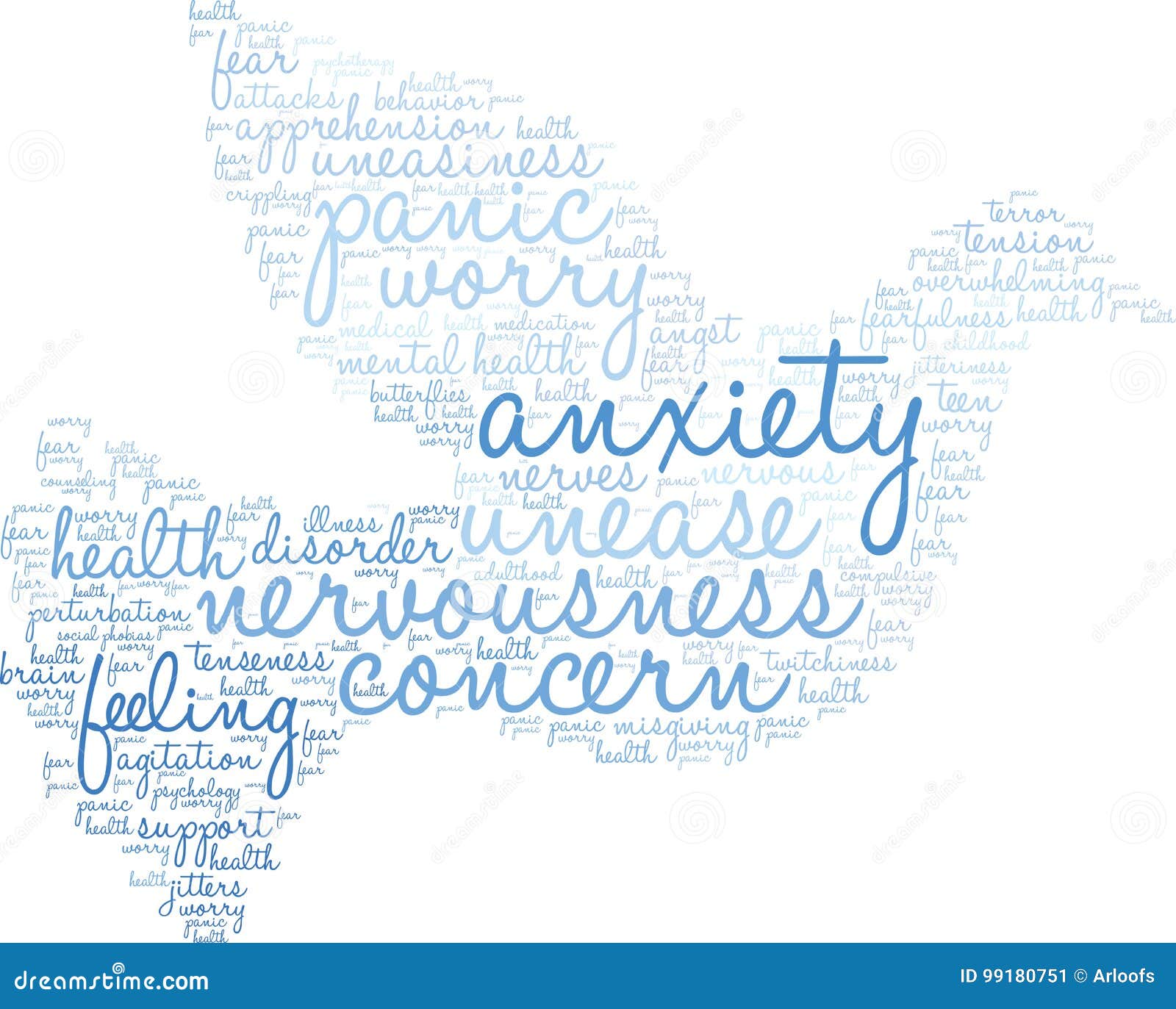 Anxiety Word Cloud stock illustration. Illustration of fearfulness ...