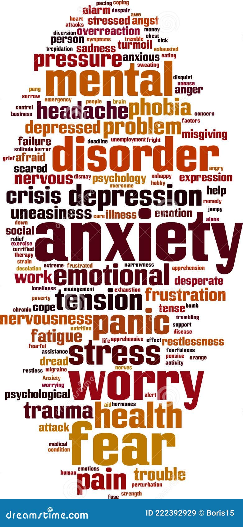 Anxiety word cloud stock vector. Illustration of frustration - 222392929