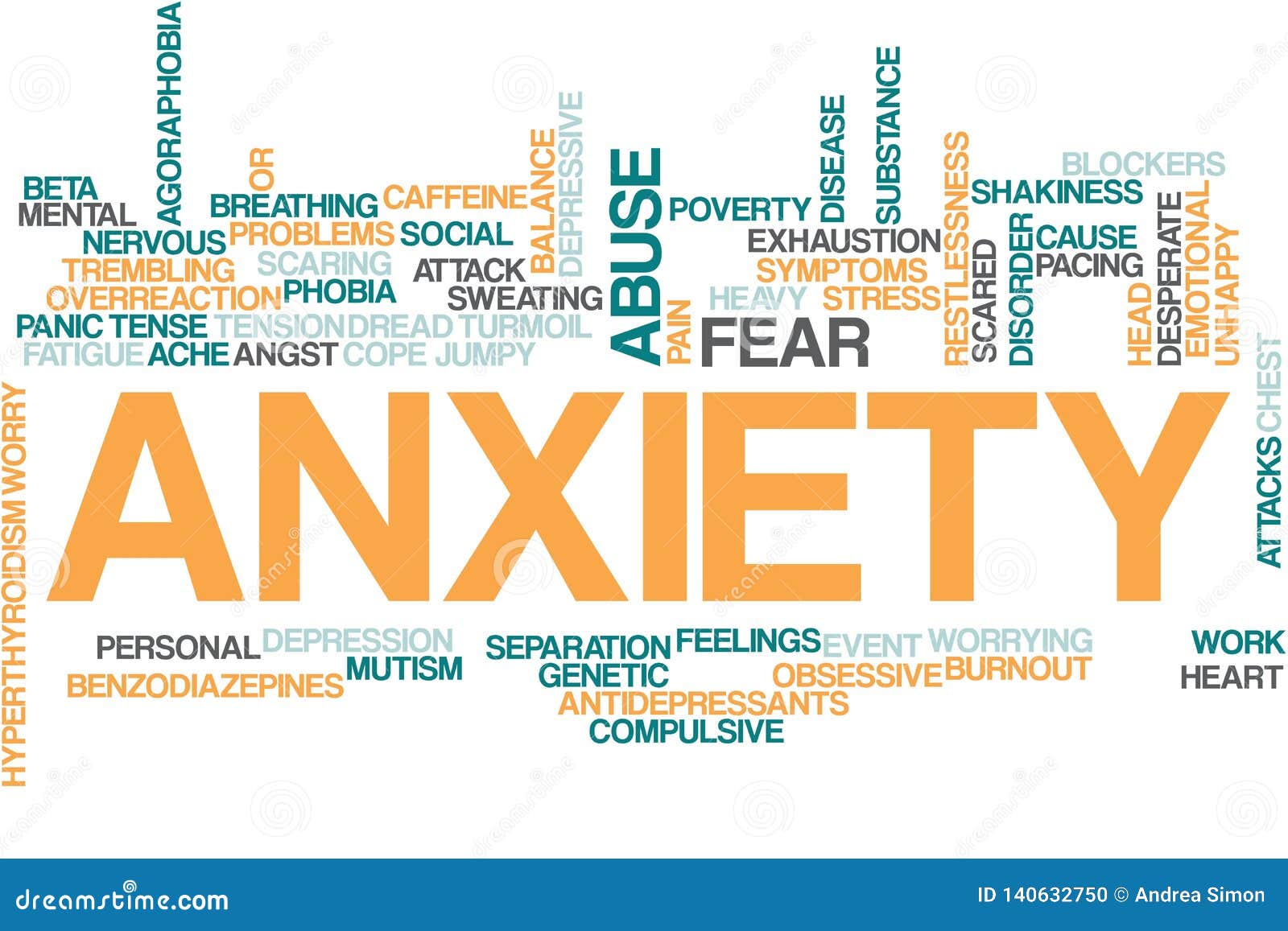 Anxiety word cloud stock illustration. Illustration of depression ...