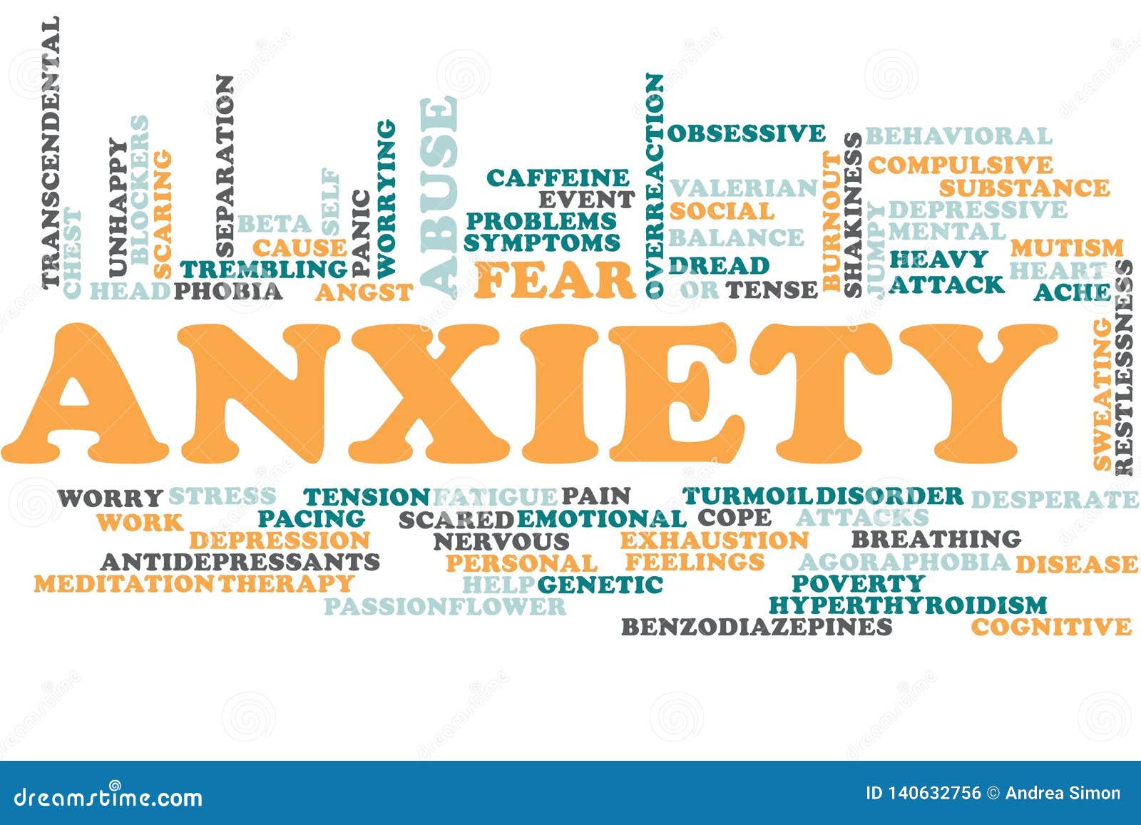 Anxiety word cloud stock illustration. Illustration of angst - 140632756