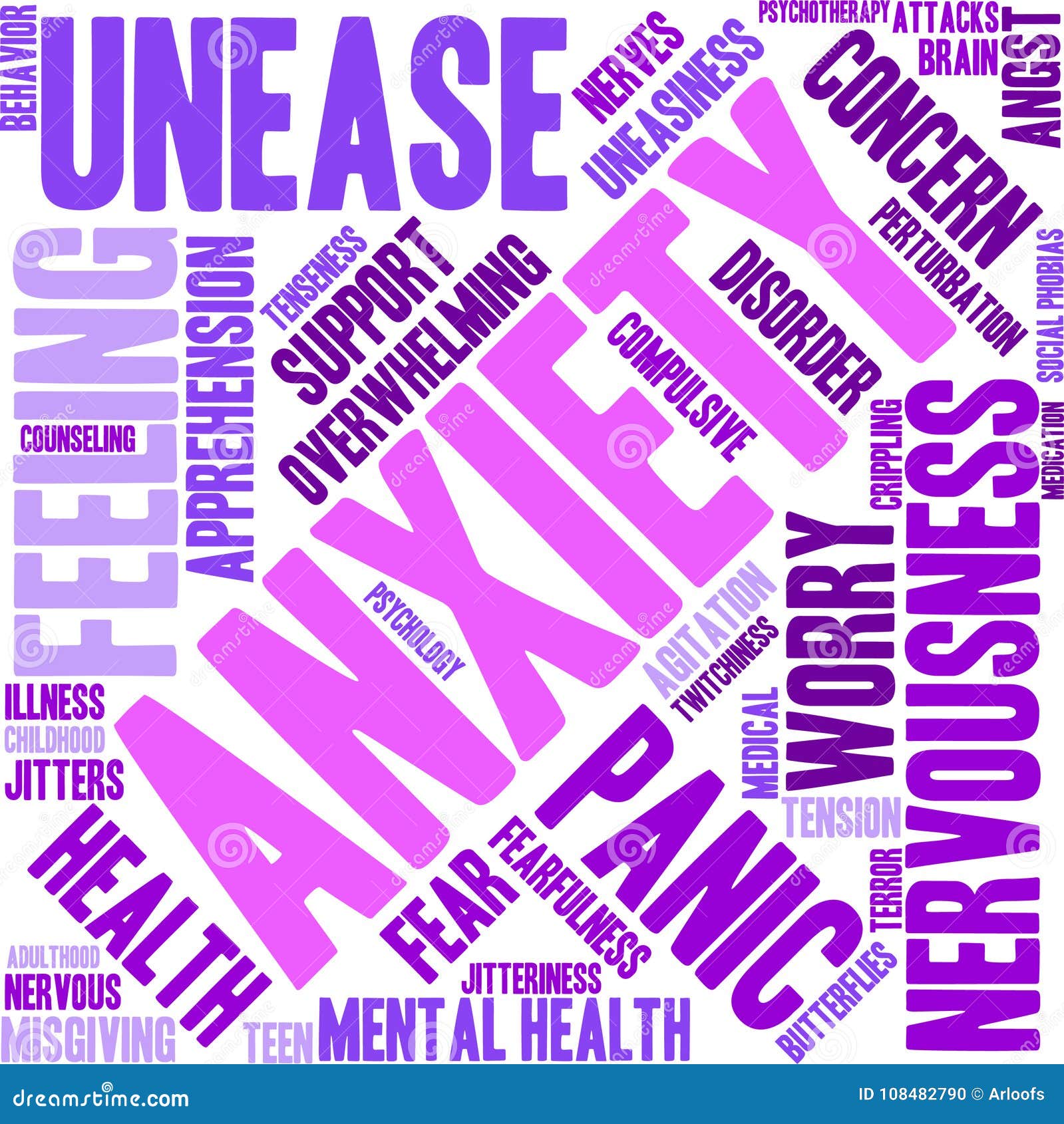 Anxiety Word Cloud stock vector. Illustration of medication - 108482790
