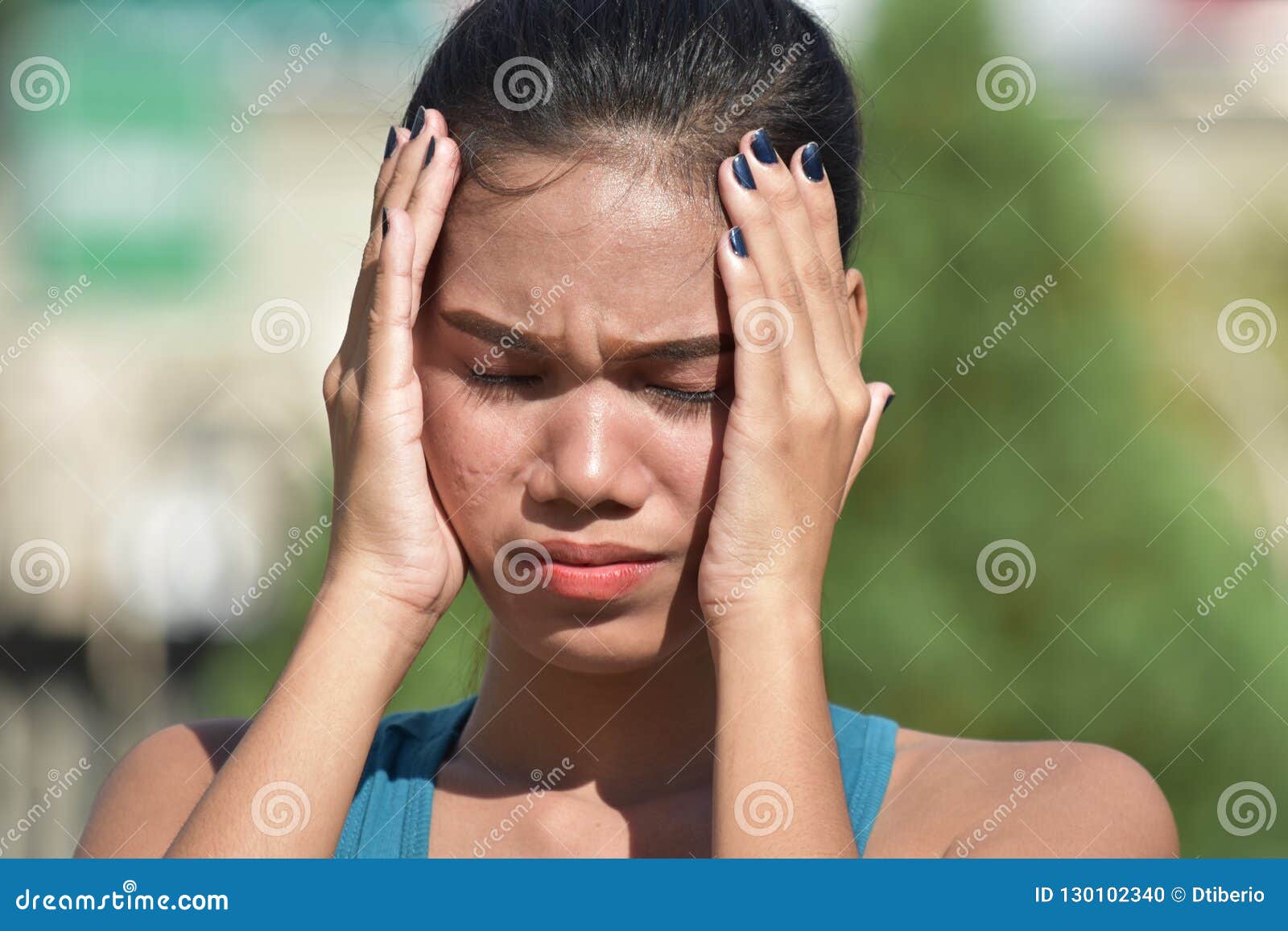 Anxious Adult Female stock photo. Image of female, anxiety - 130102340