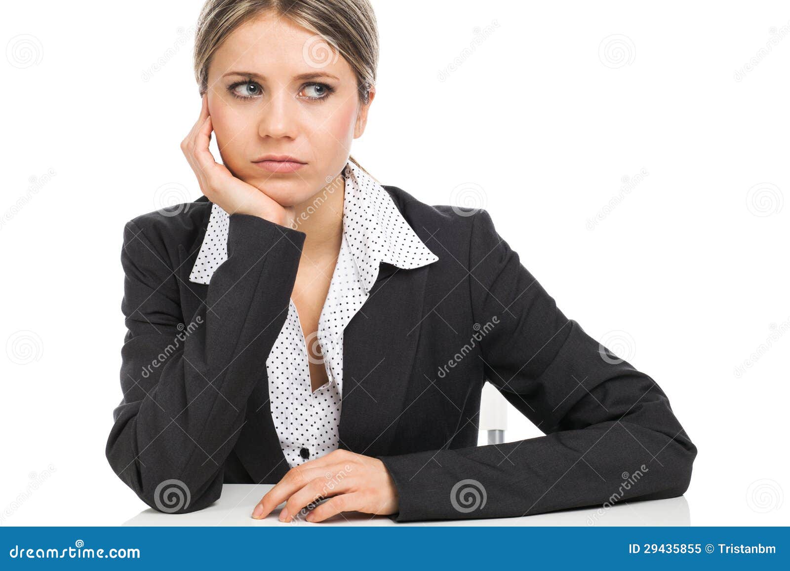 Anxious Business Woman Thinking Stock Image - Image of thinking, worry ...