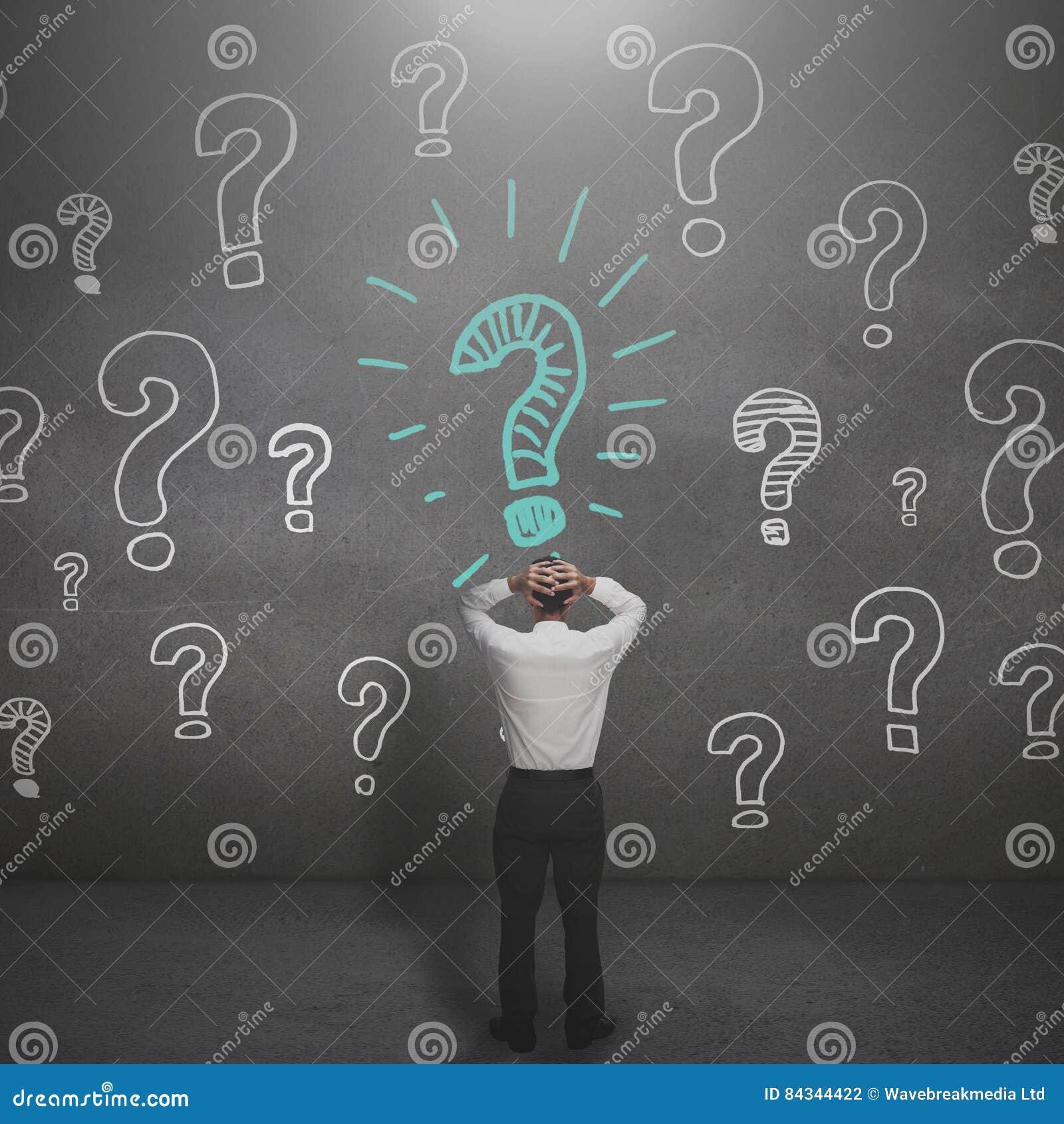 Anxious Businessman Looking at a Drawing Stock Illustration ...