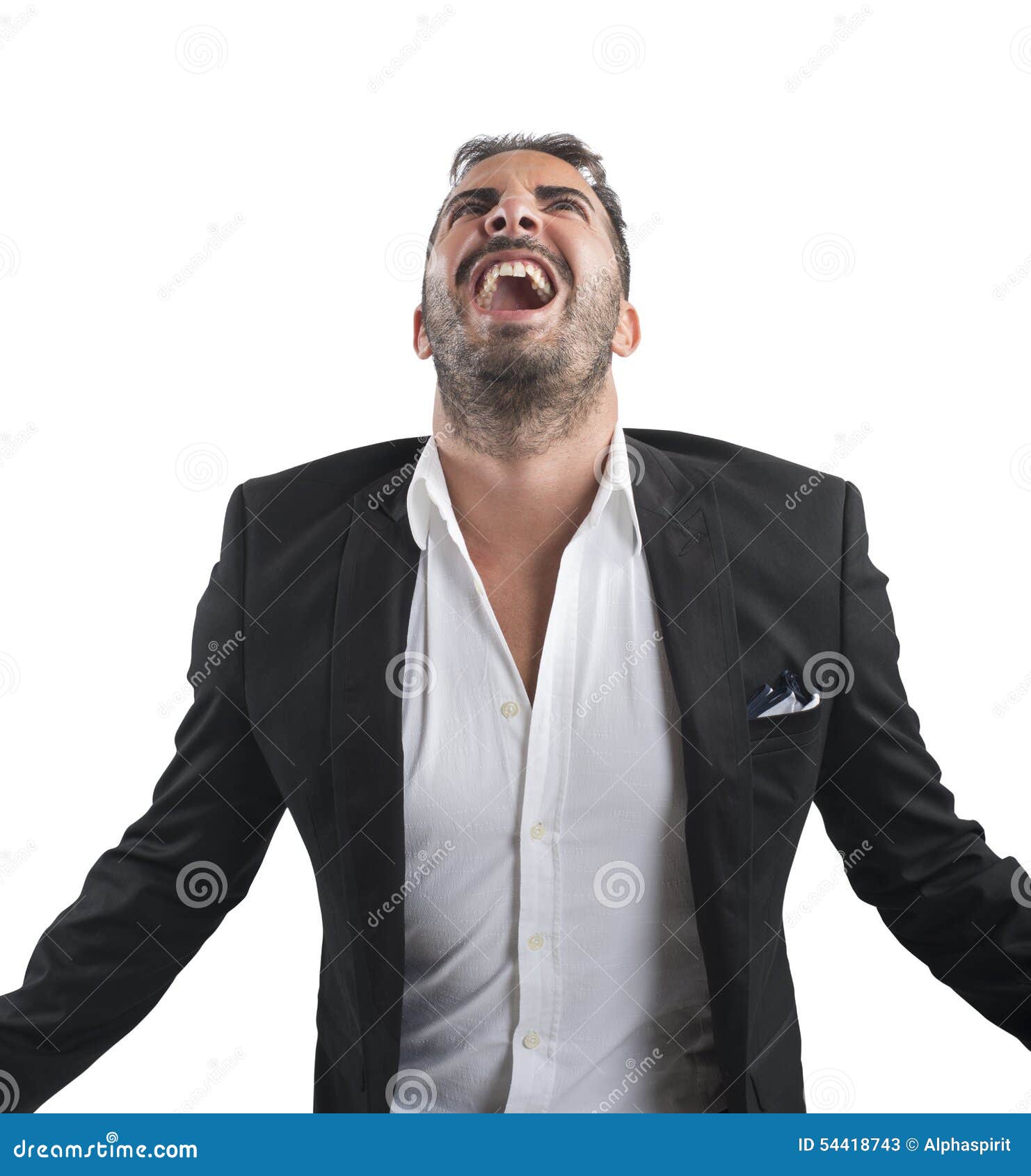 Anxious Businessman Screams Stock Image - Image of desperate ...