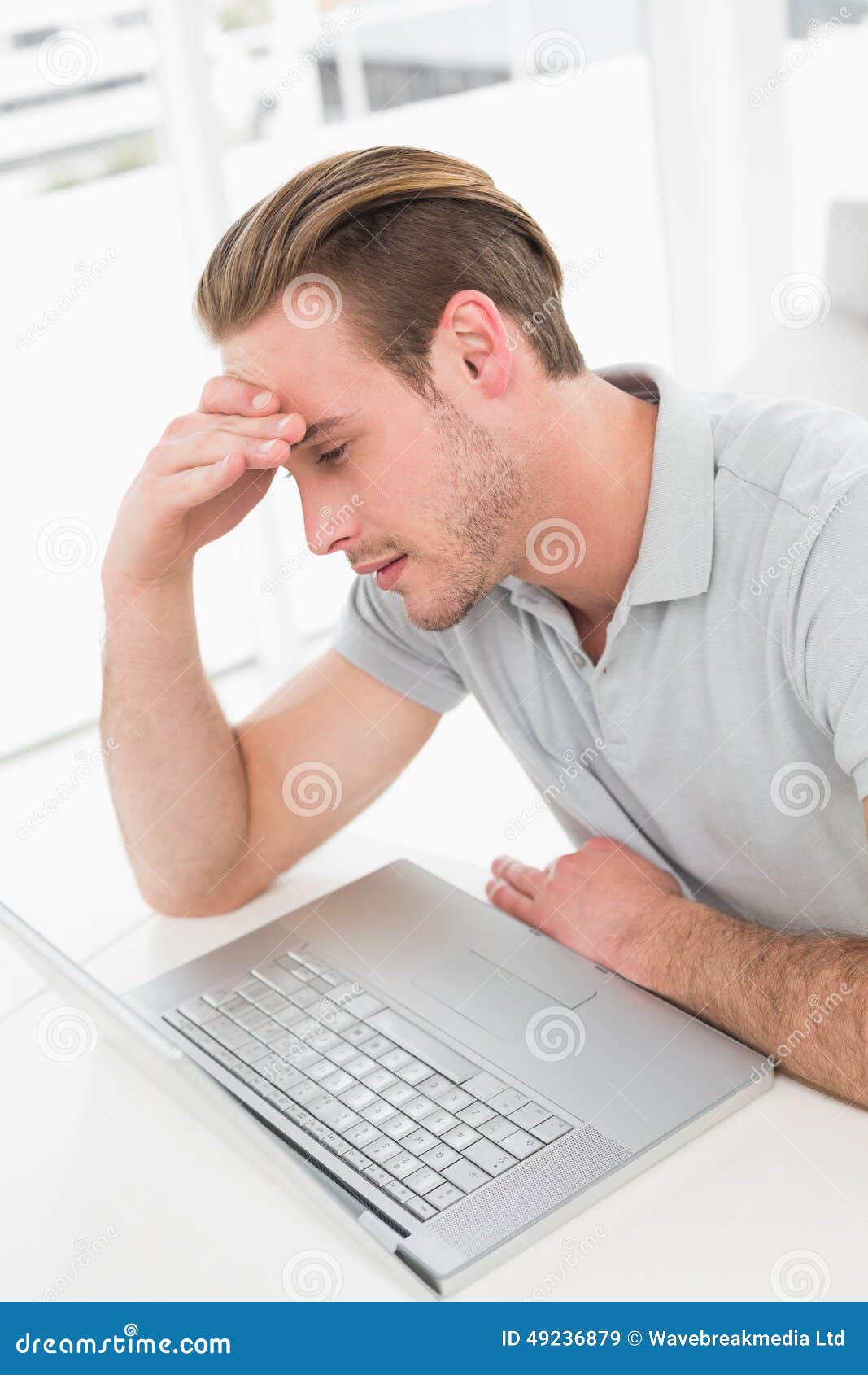 Anxious Businessman Working with Laptop Stock Image - Image of notebook ...