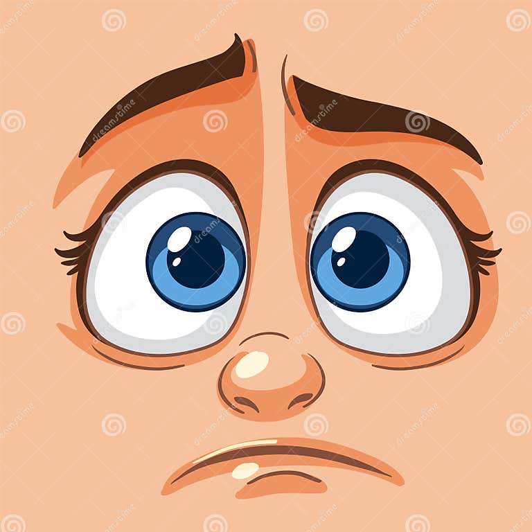 Anxious cartoon face stock vector. Illustration of drawing - 319564650