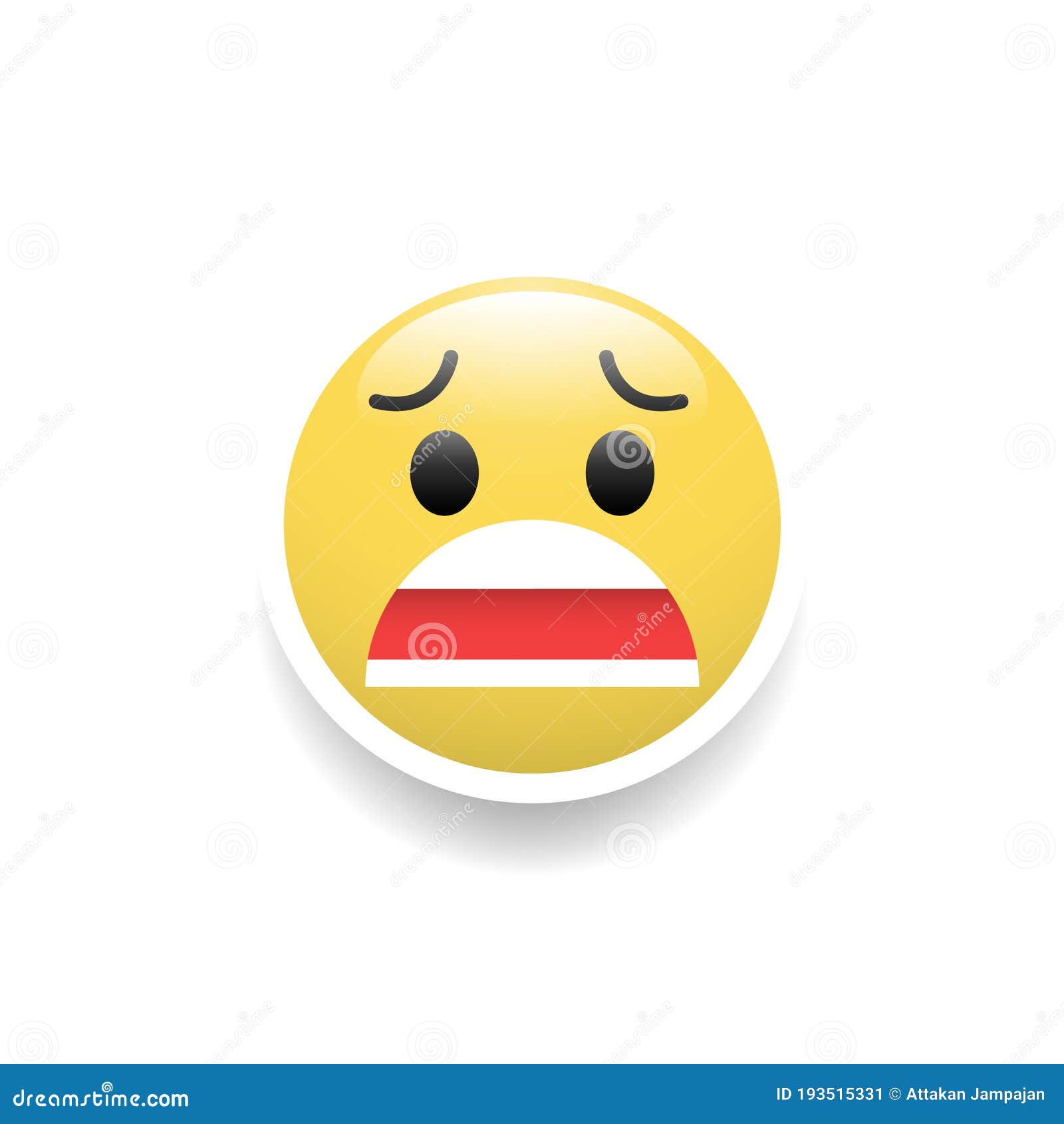Anxious Face With Sweat Emoticon Vector Icon Symbol Isolated On White ...