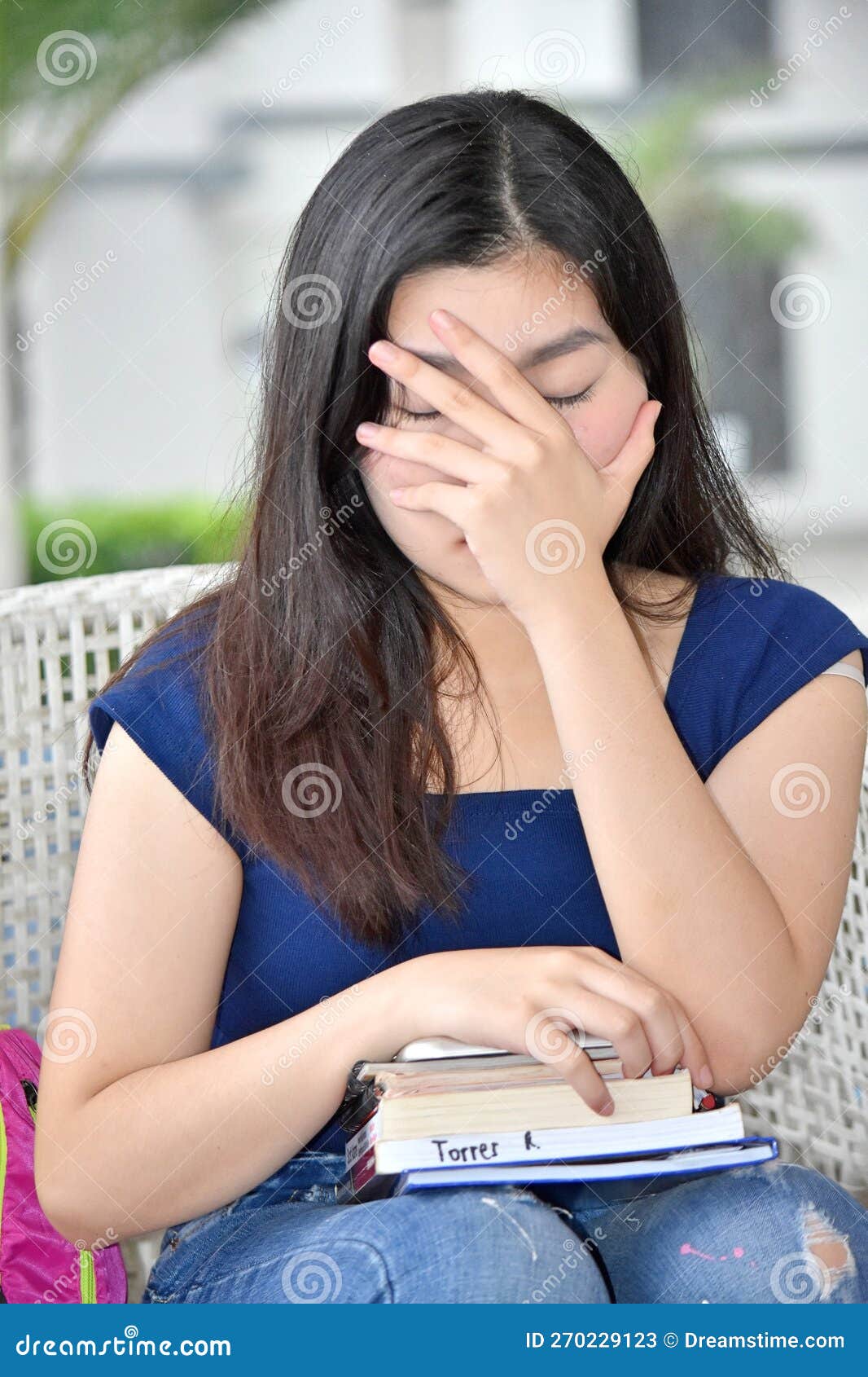 An Anxious Female Student stock image. Image of college - 270229123