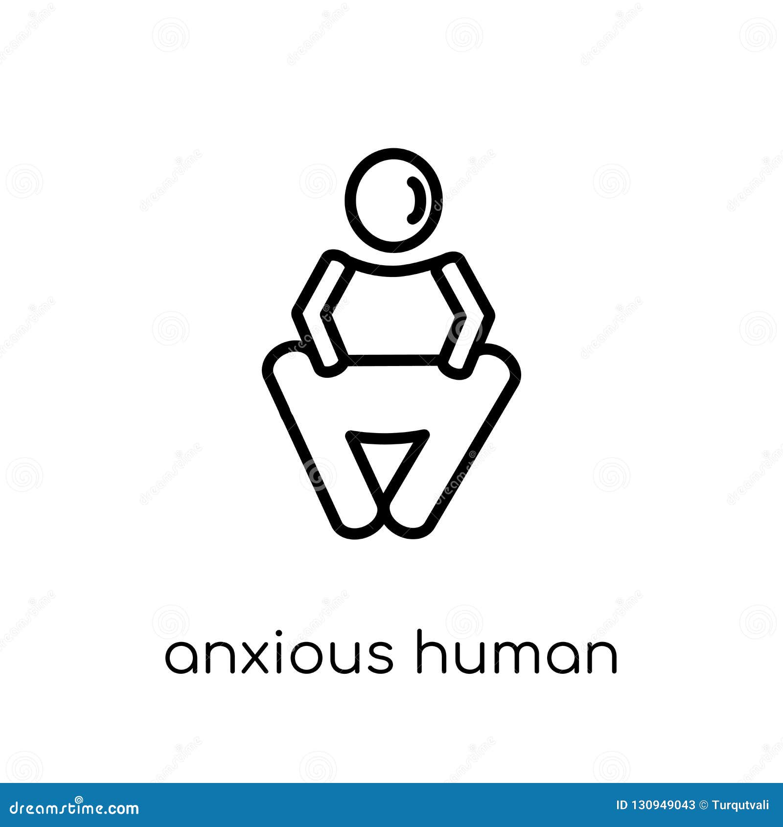 Anxious Human Linear Icon. Modern Outline Anxious Human Logo Con Vector ...