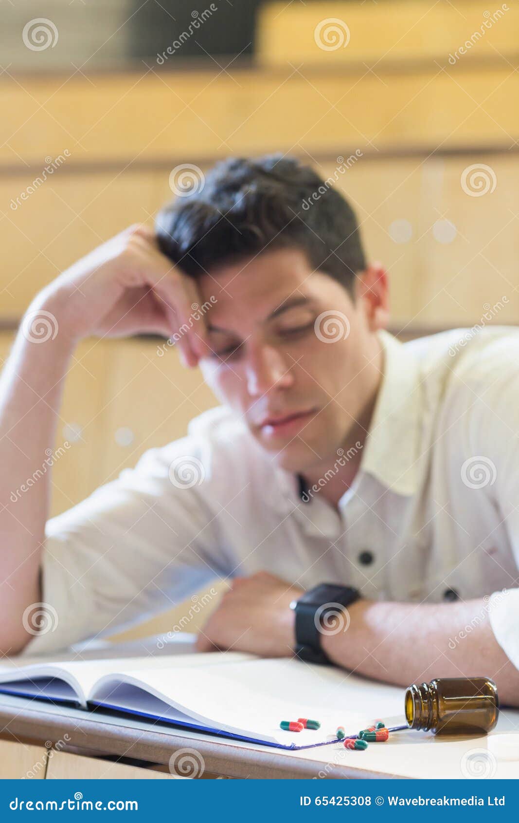 Anxious Male Student during Exam Stock Photo - Image of depressed ...