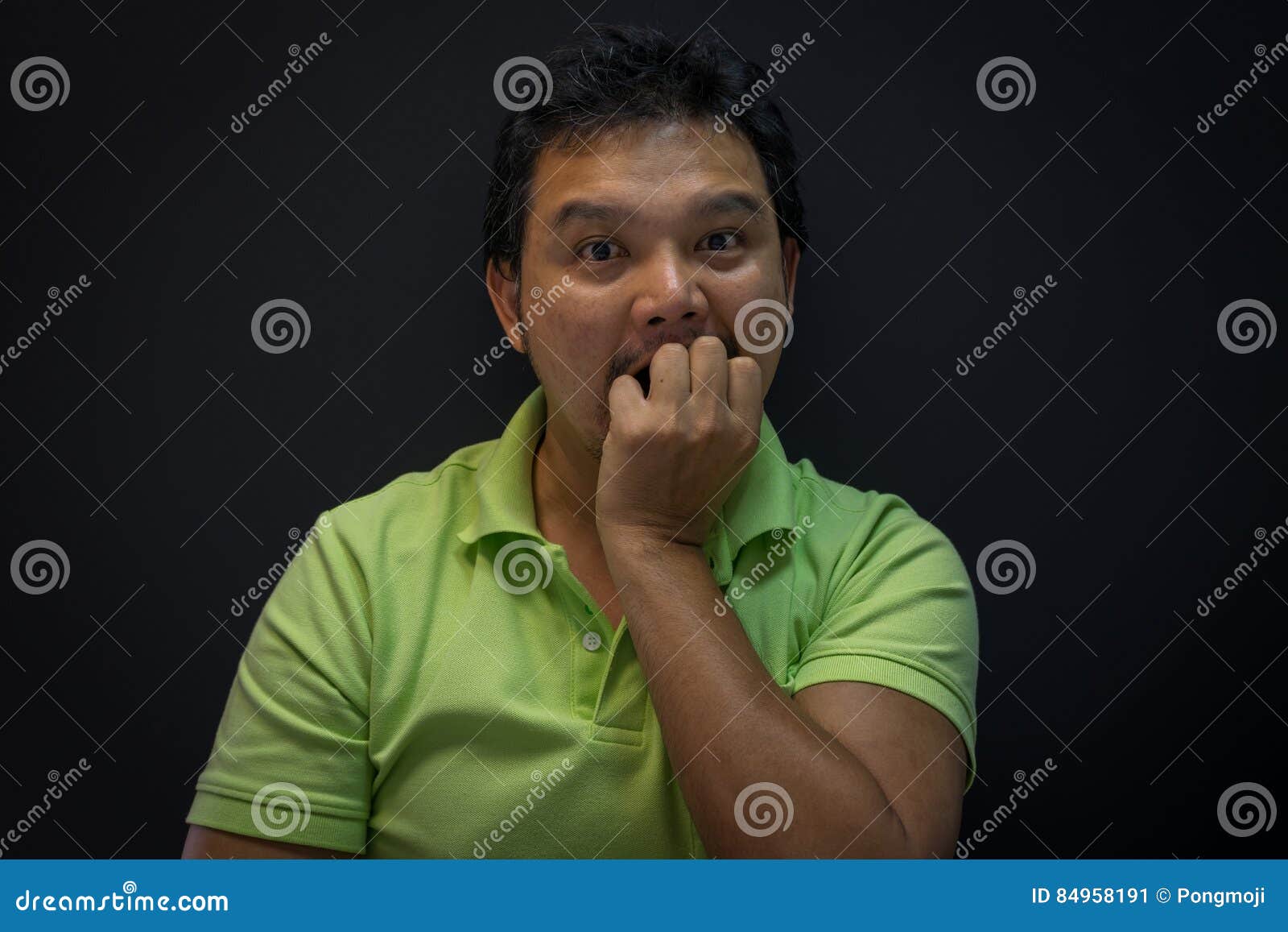 Anxious man feeling afraid stock image. Image of anxious - 84958191