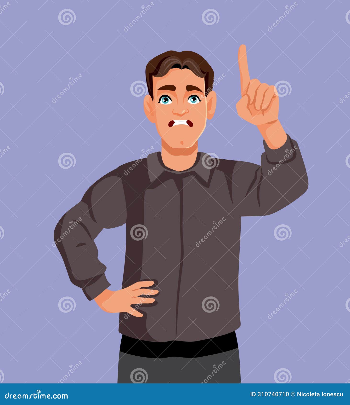 Stressed Man Pointing Out a Problem Vector Cartoon Character Stock ...