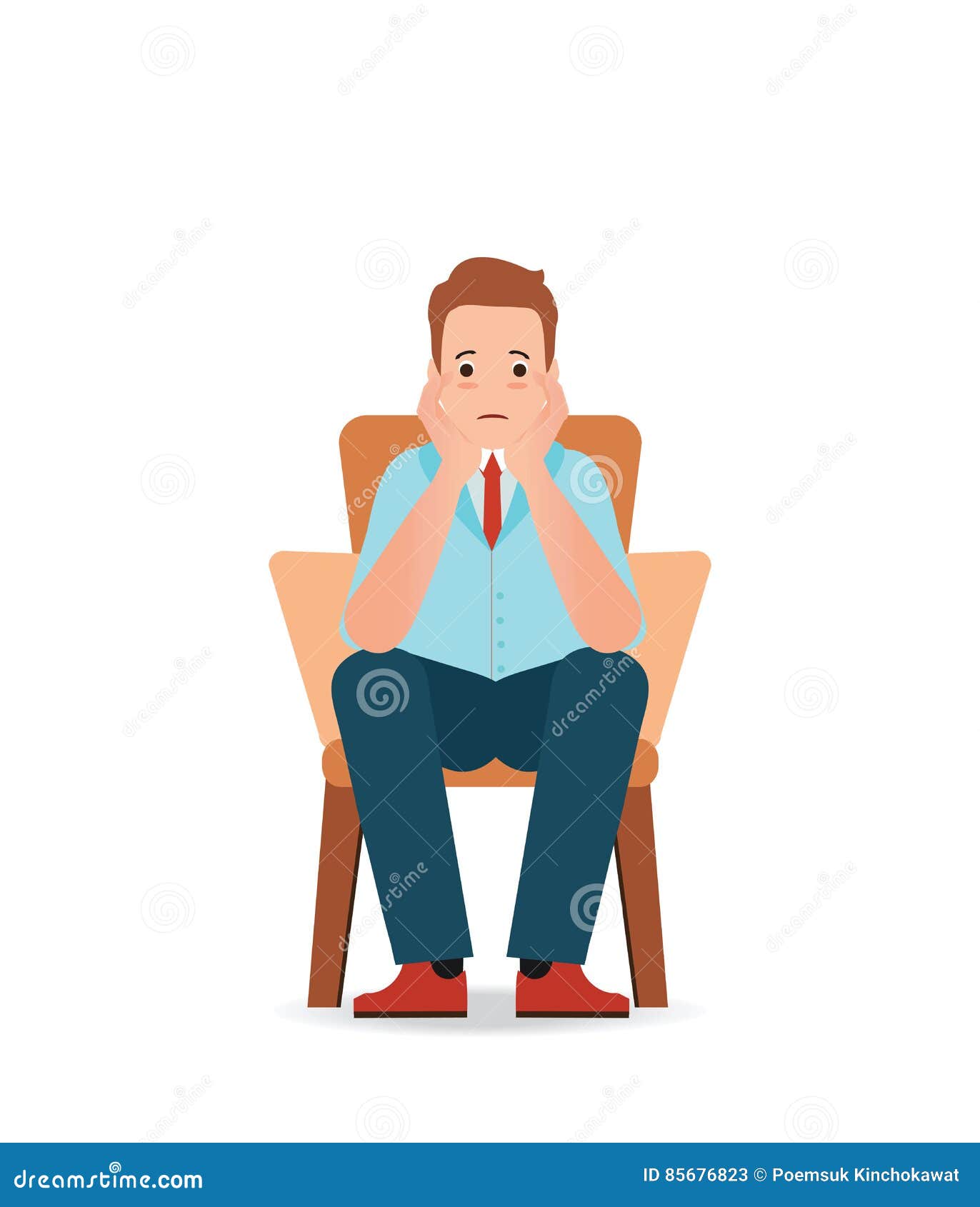 Anxious Man Feeling Sadness and Stress Sitting on the Chair. Stock ... Anxious Man Feeling Sadness and Stress Sitting on the Chair. Stock ...