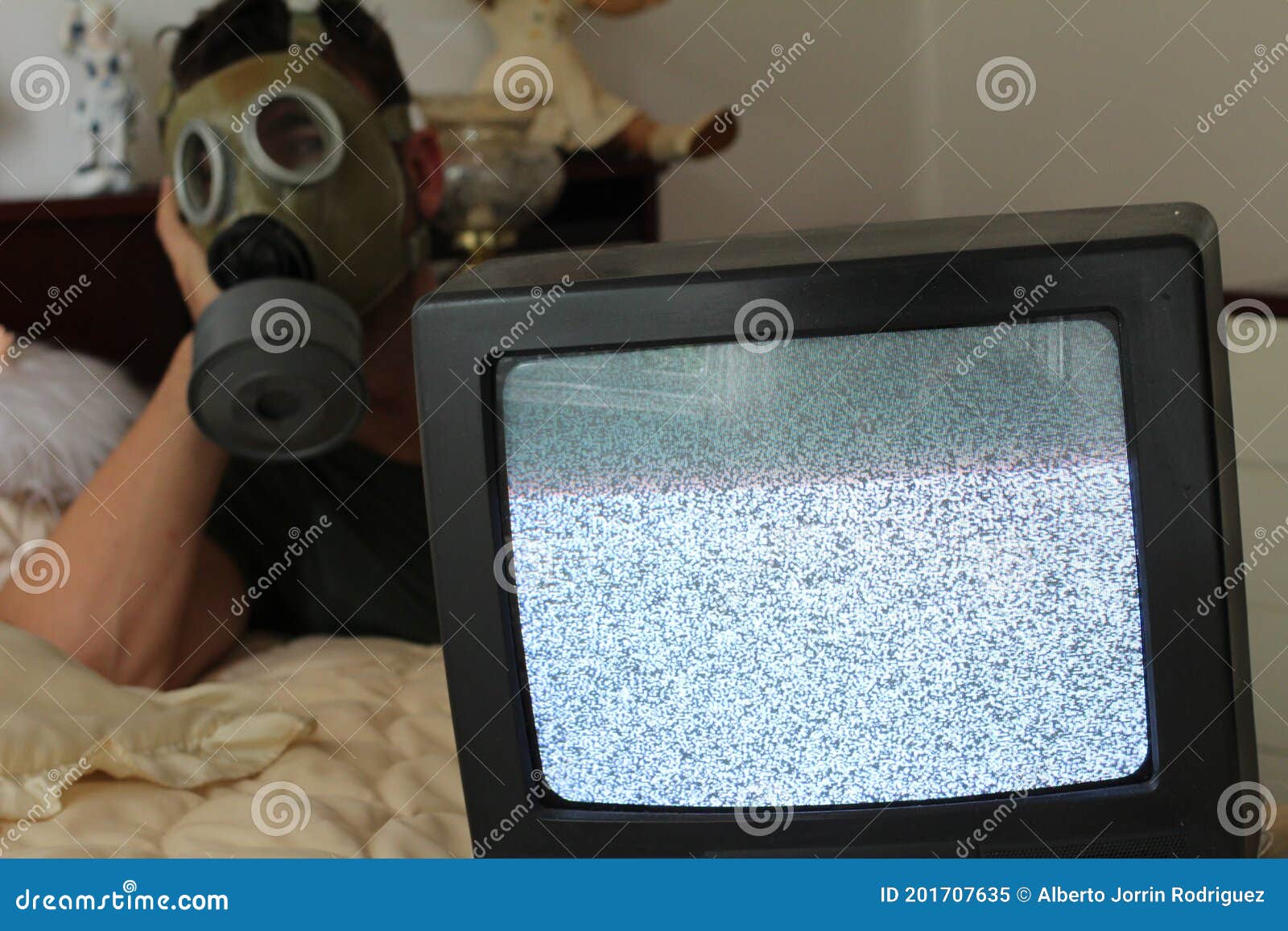 Anxious Man Watching Tv Static Stock Image - Image of headline ...