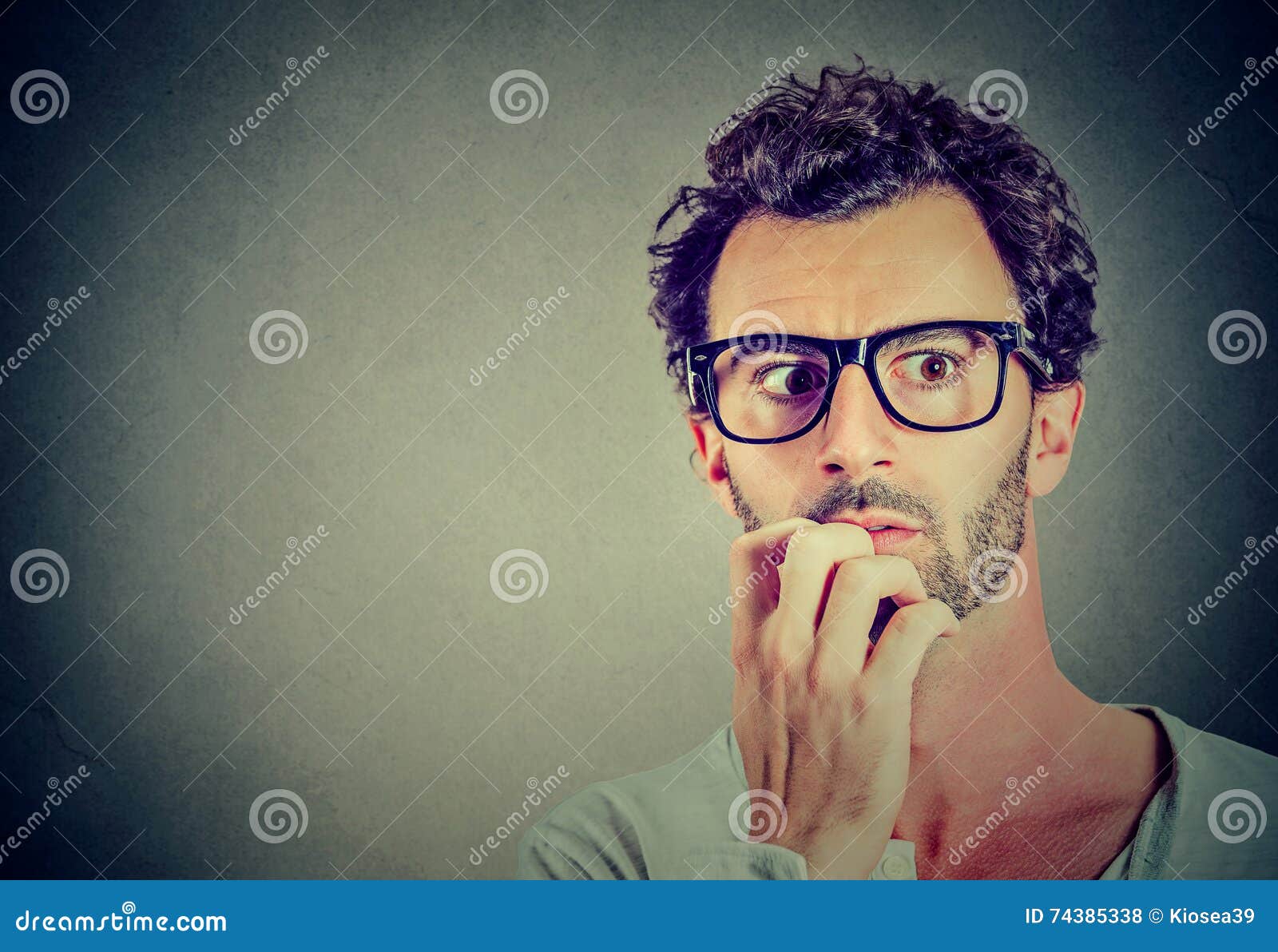 Anxious Stressed Man Looking Away Stock Photo - Image of freak ...