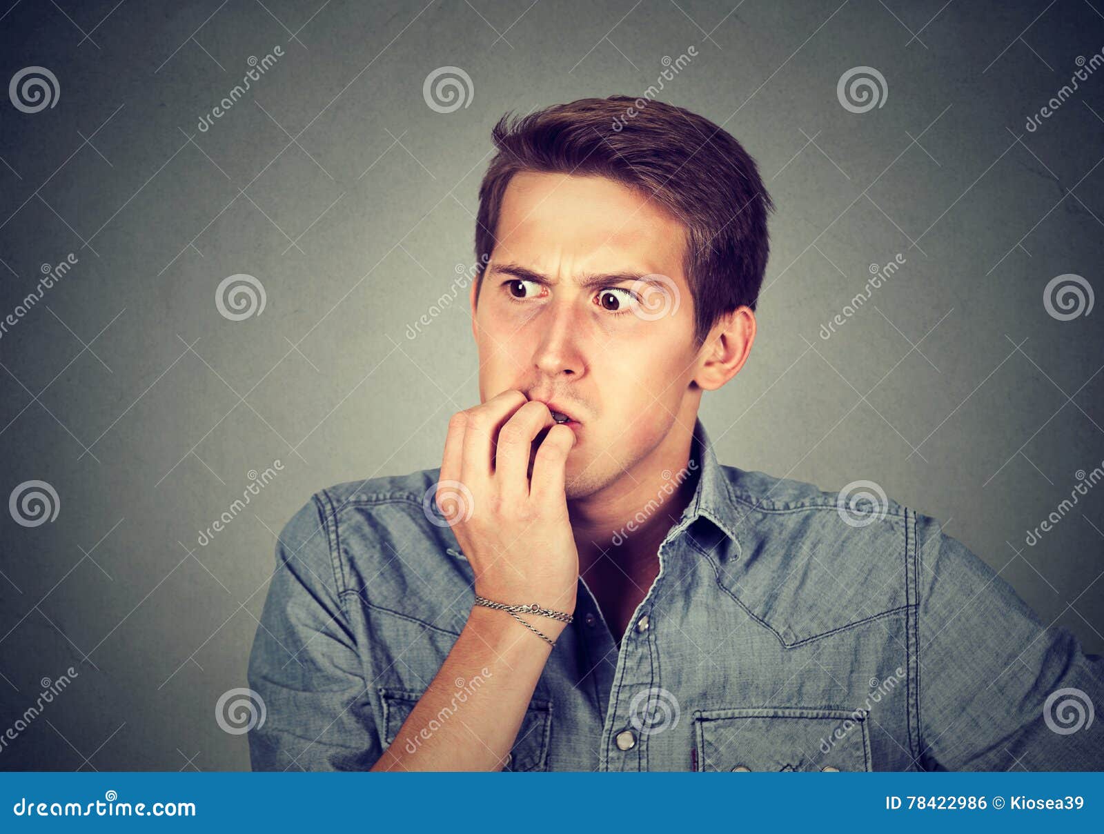 Anxious Stressed Man Looking Away Stock Photo - Image of adult, afraid ...