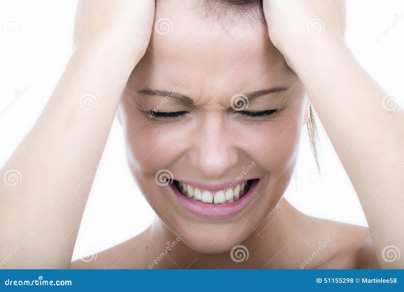 Anxious Stressed Young Woman Stock Photo - Image of scared, attractive ...