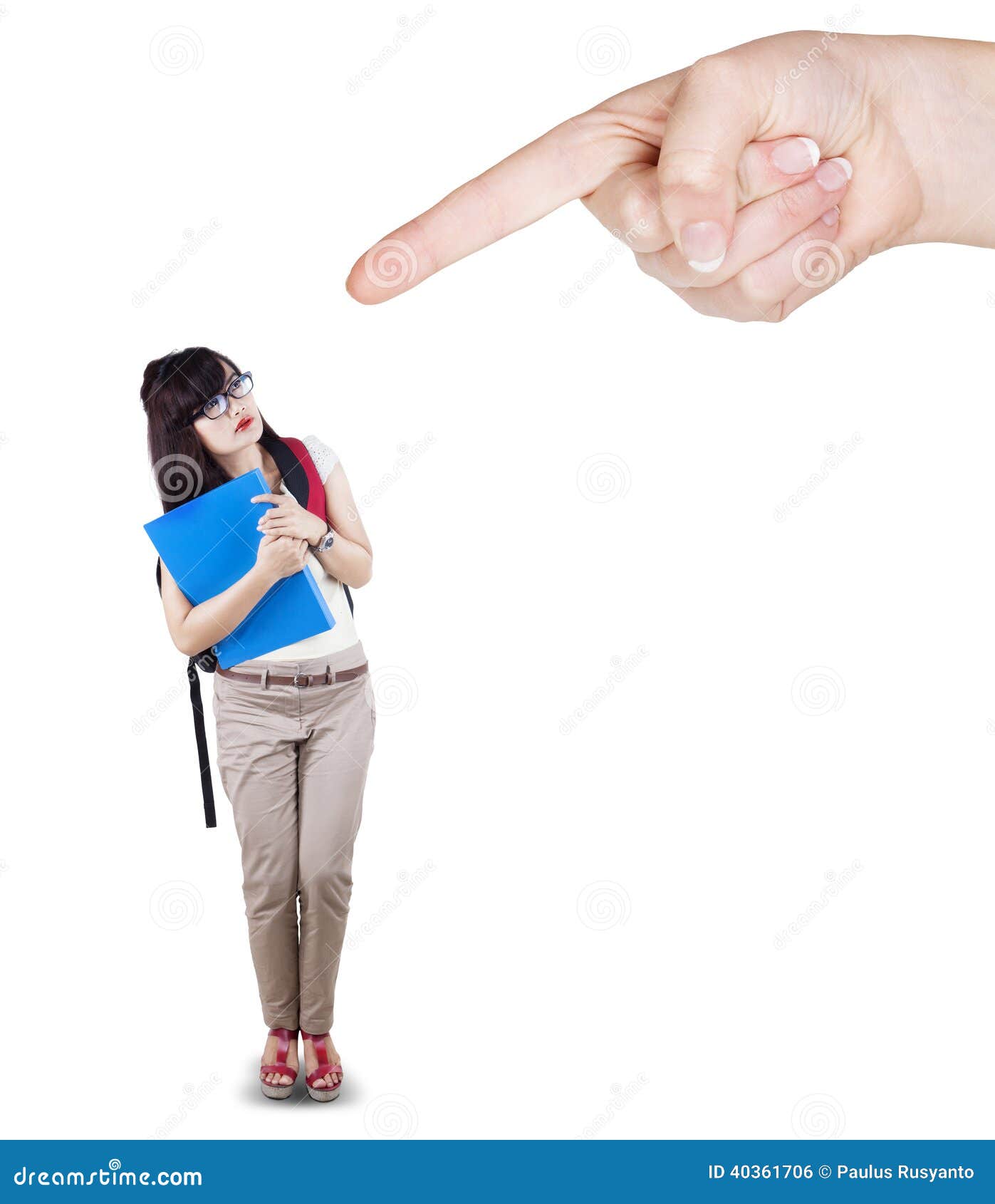 Anxious Student Having Scolded Stock Photo - Image of academic ...