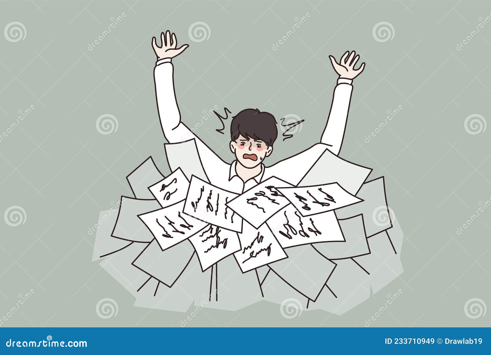 Drowning In Paperwork Royalty-Free Illustration | CartoonDealer.com ... Drowning In Paperwork Royalty-Free Illustration | CartoonDealer.com ...