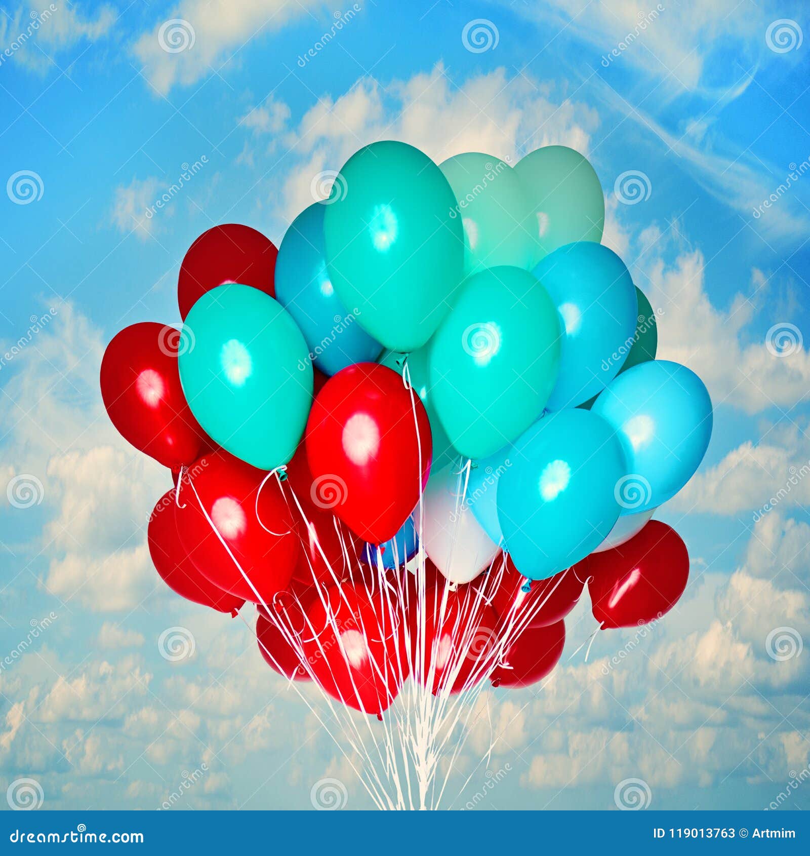Colorful Balloons and Flying Up Stock Image - Image of beautiful, white ...