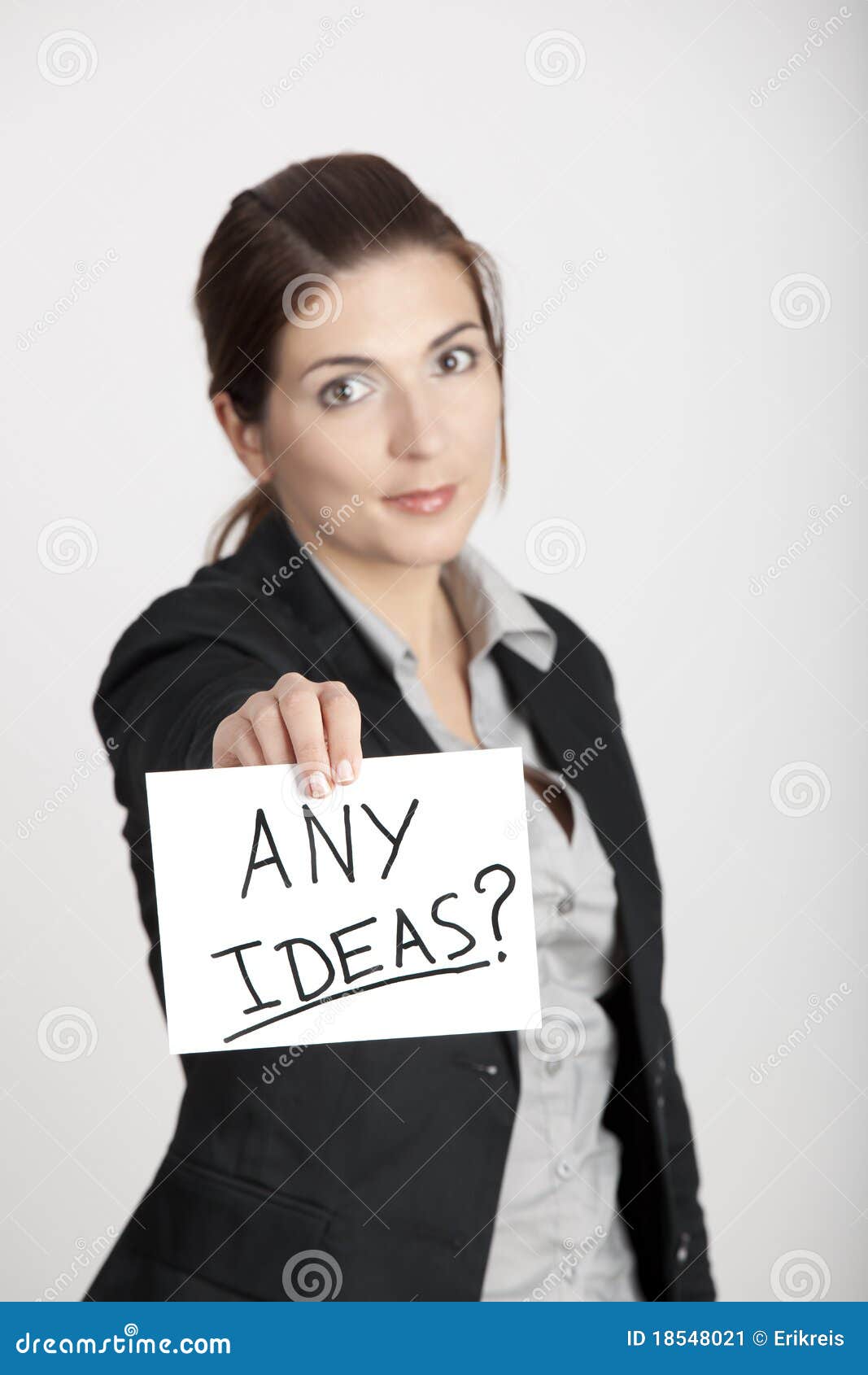 Any Ideas??? stock image. Image of attractive, businesswoman - 18548021