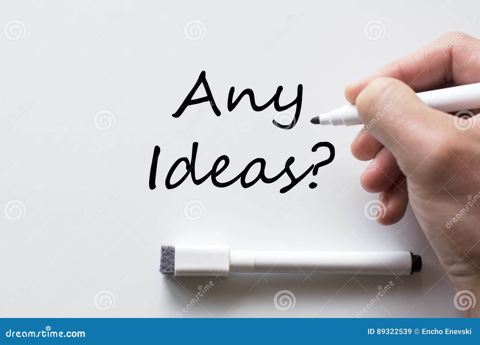 Any Ideas Written on Whiteboard Stock Image - Image of business ...