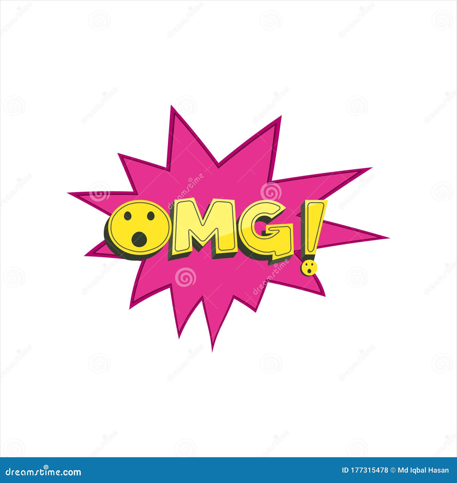 Comic Speech Bubbles OMG Text. OMG Logo Design Template Vector. OMG ...