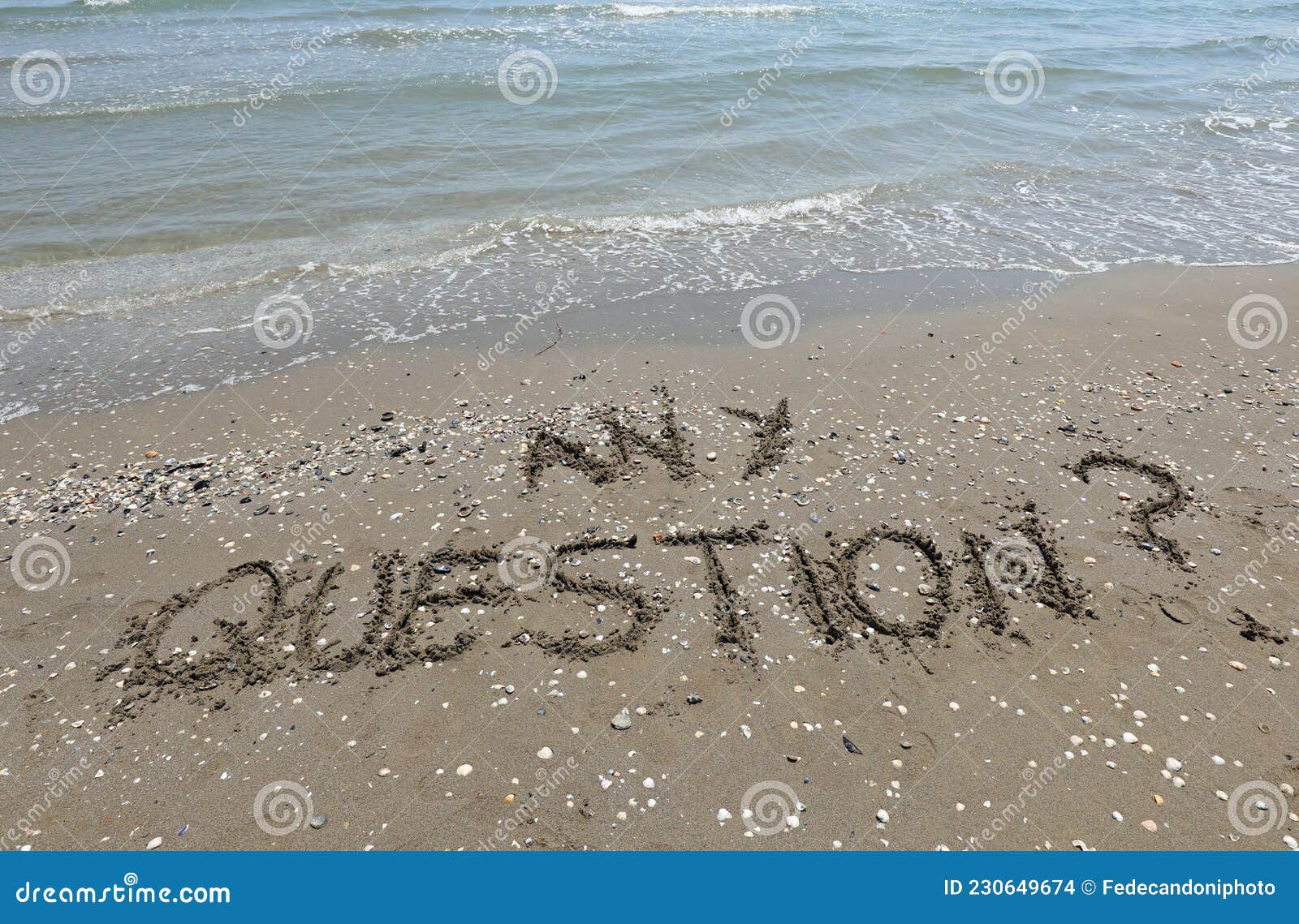 Any Question Text on the Beach Stock Photo - Image of word, beach ...