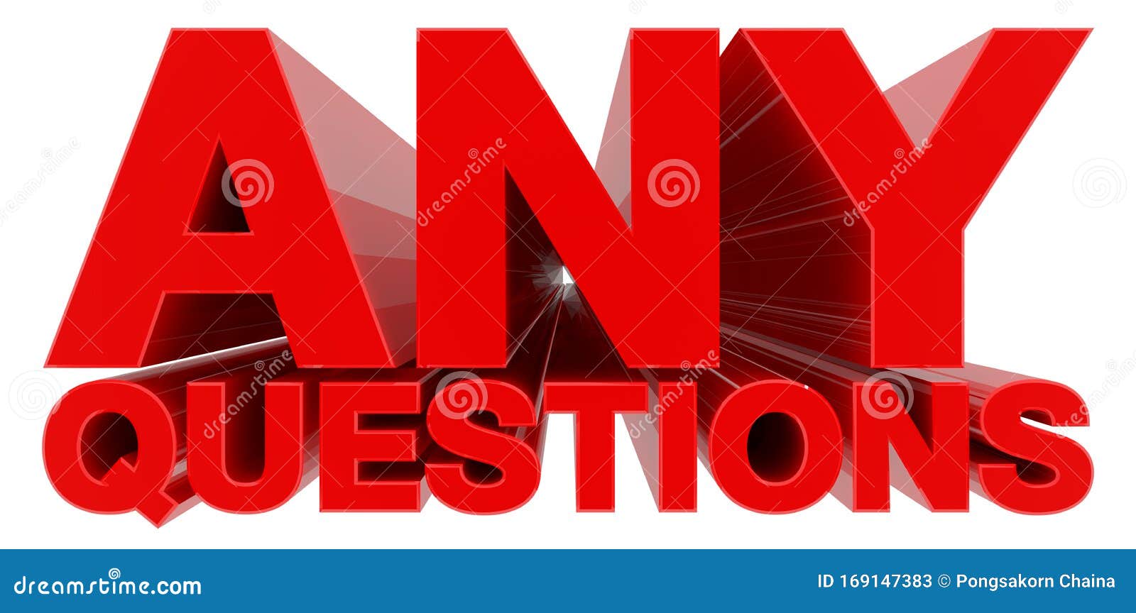 ANY QUESTIONS Word on White Background 3d Rendering Stock Illustration ...