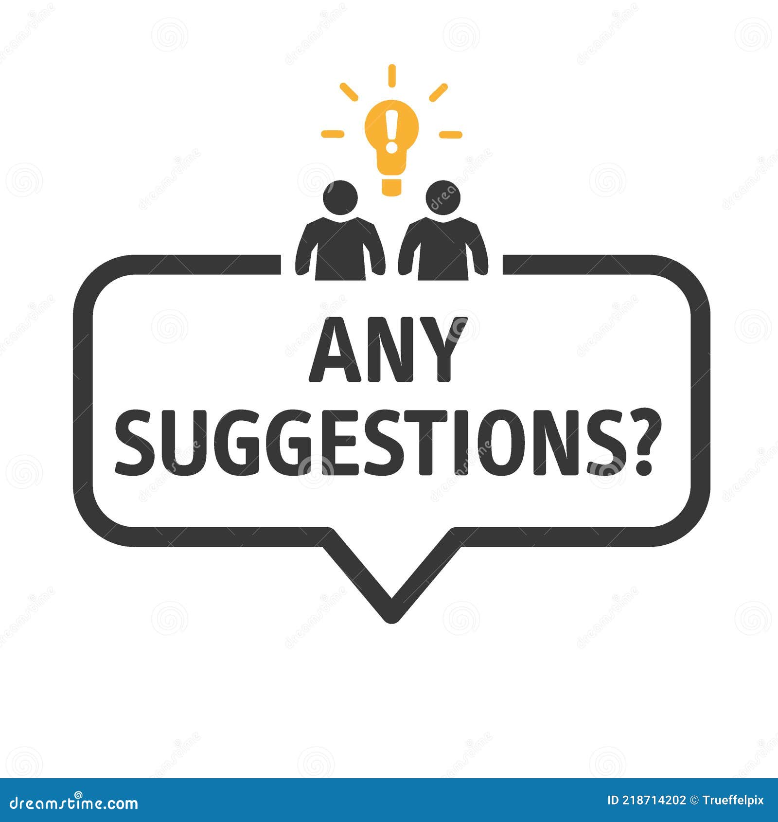 Any Suggestions Vector Illustration Speech Bubble Stock Illustration