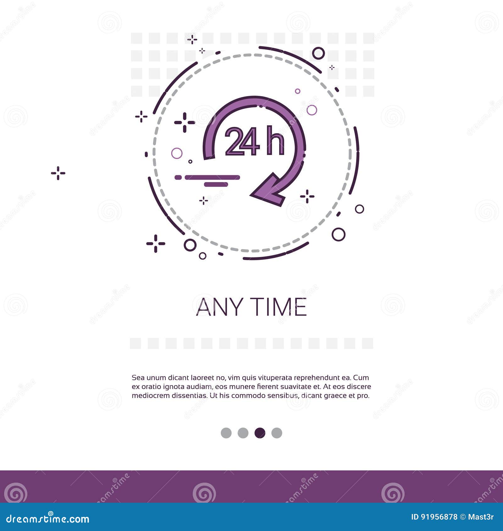 Any Time Open Service Public Sign Banner with Copy Space Stock Vector ...